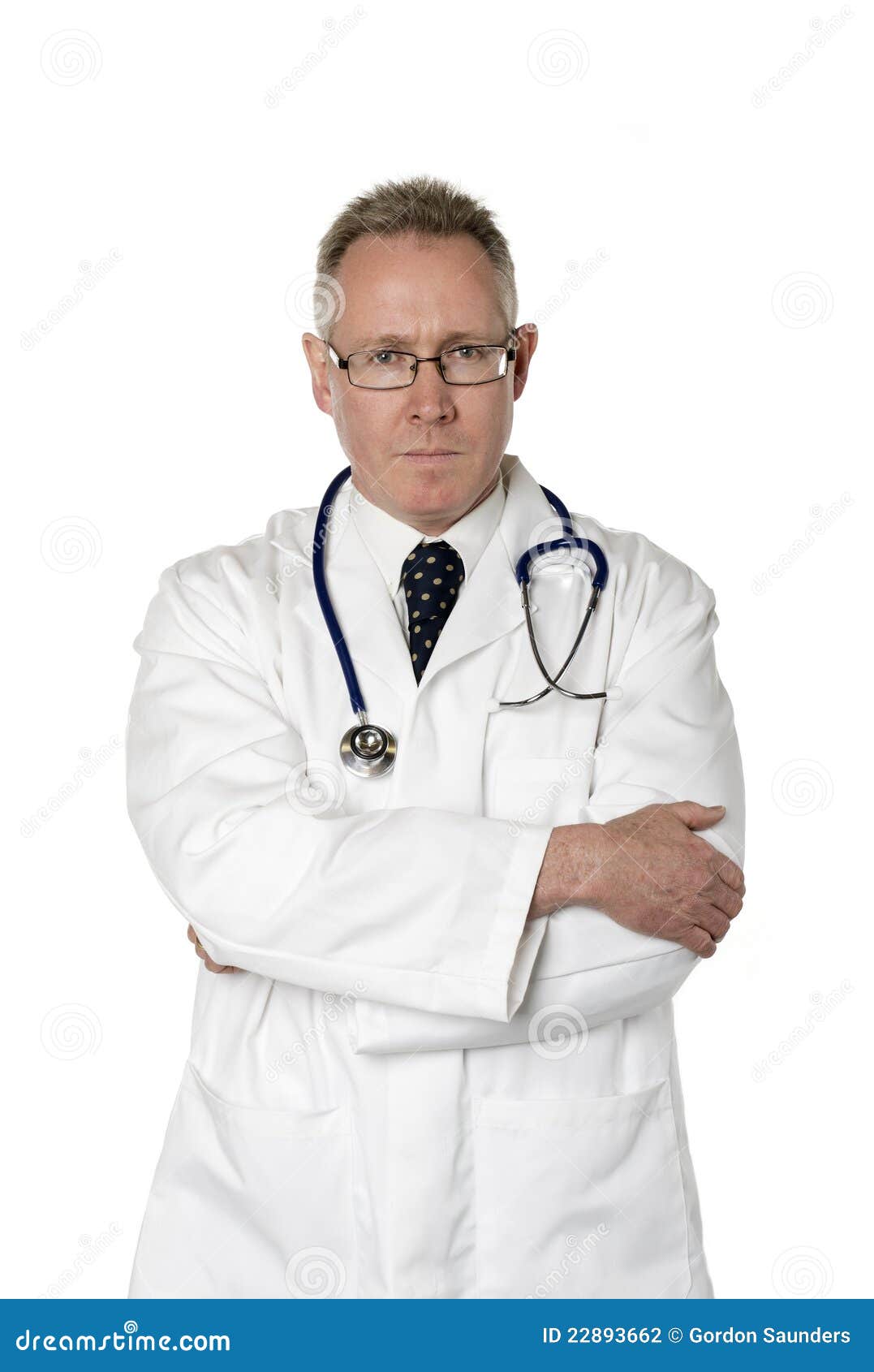 Serious Doctor Isolated on White Stock Photo - Image of isolated ...