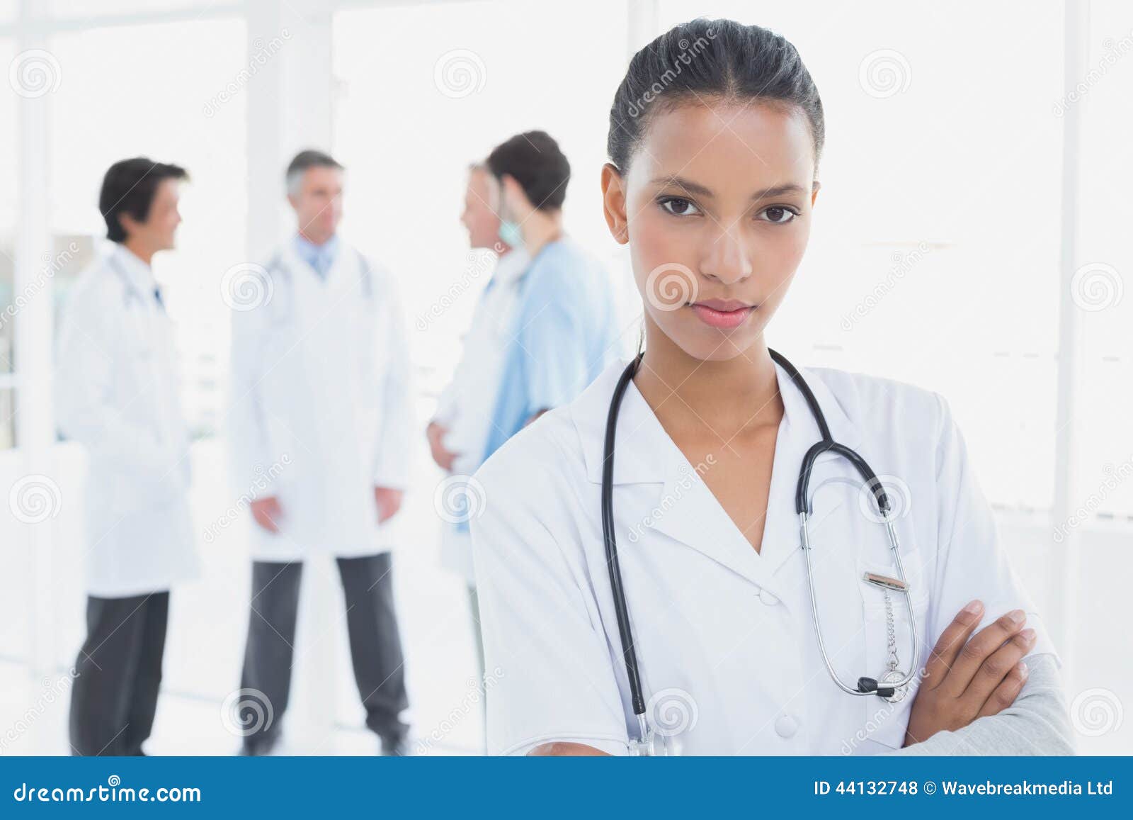 Serious Doctor Looking at Camera Stock Photo - Image of middle ...