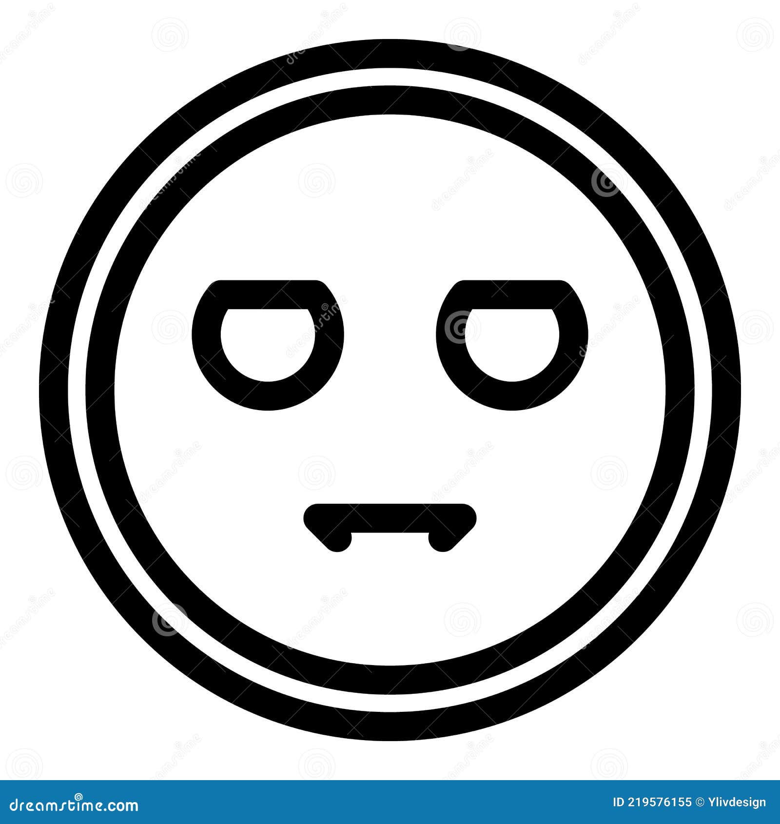 Serious Emoji Face, Emoticon Feelings, Drawing Isolated On White ...