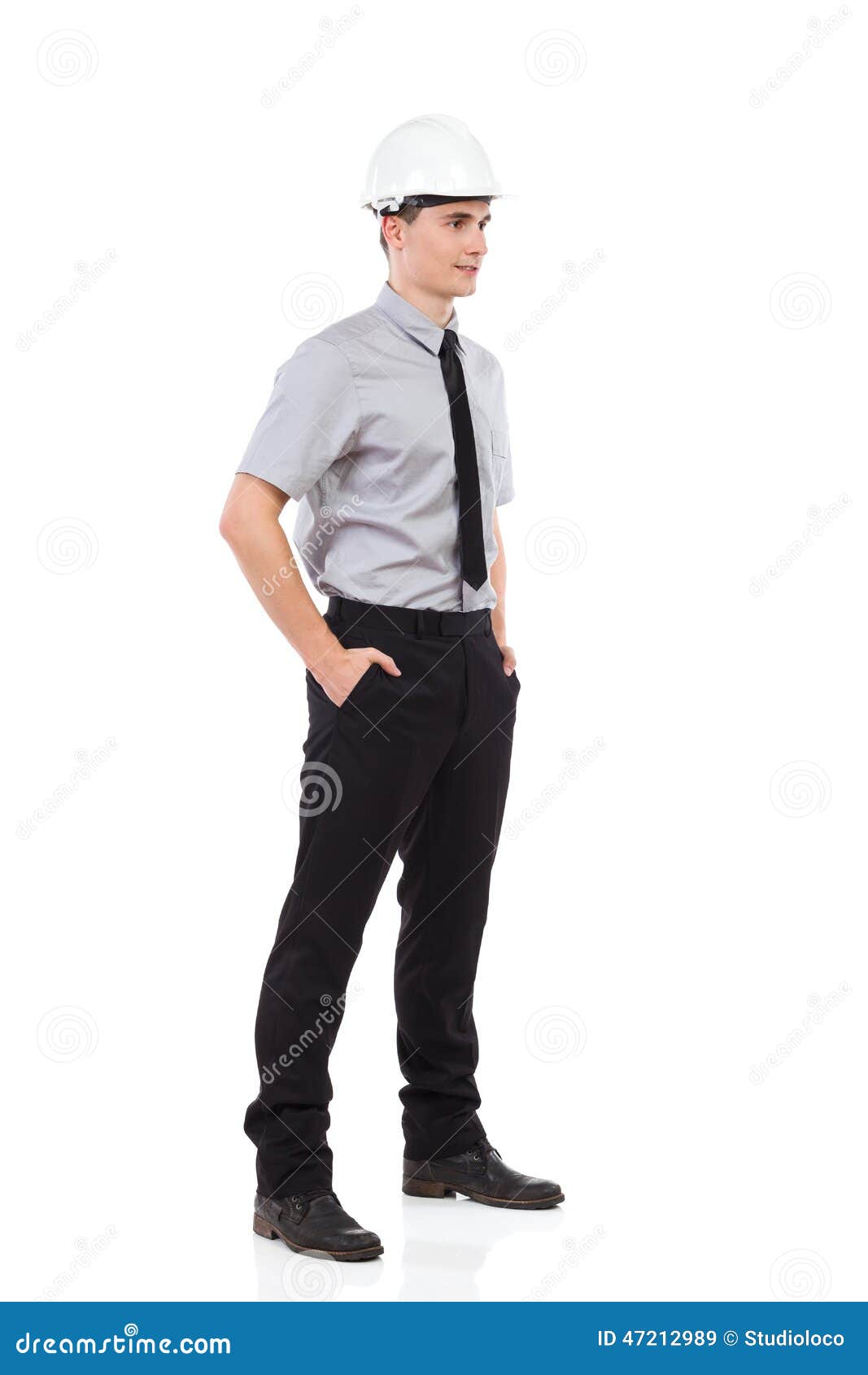 Serious engineer posing. stock image. Image of inspector - 47212989