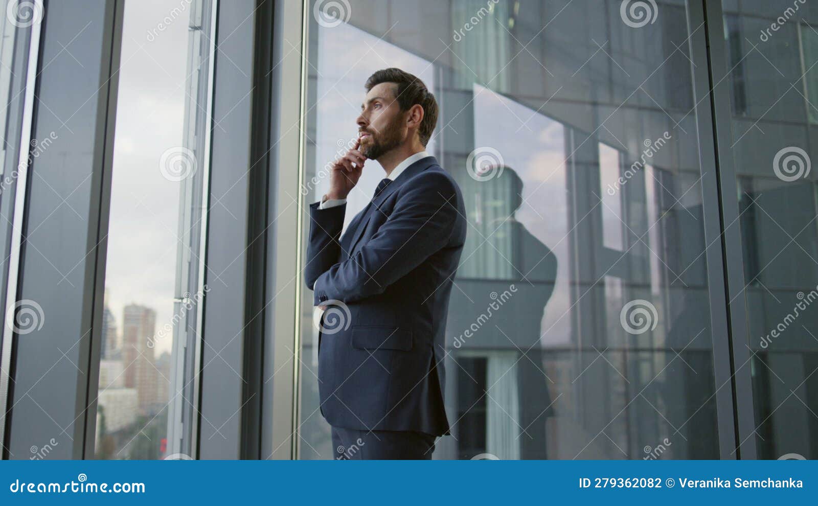 Serious Entrepreneur Lost Thoughts Searching Problem Solution at Office ...