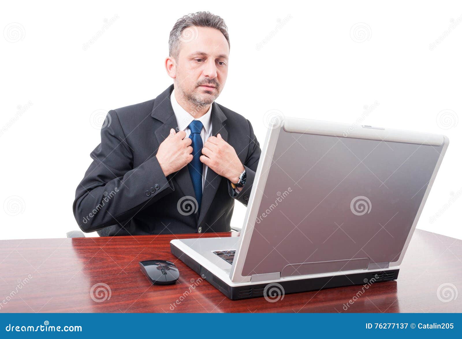 Serious Executive Manager Preparing for Meeting Stock Image - Image of ...