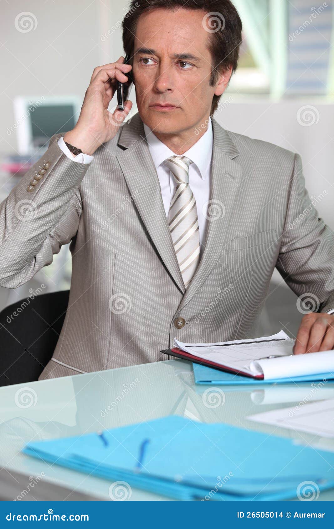 Serious Executive Taking Call Stock Photo - Image of communication ...
