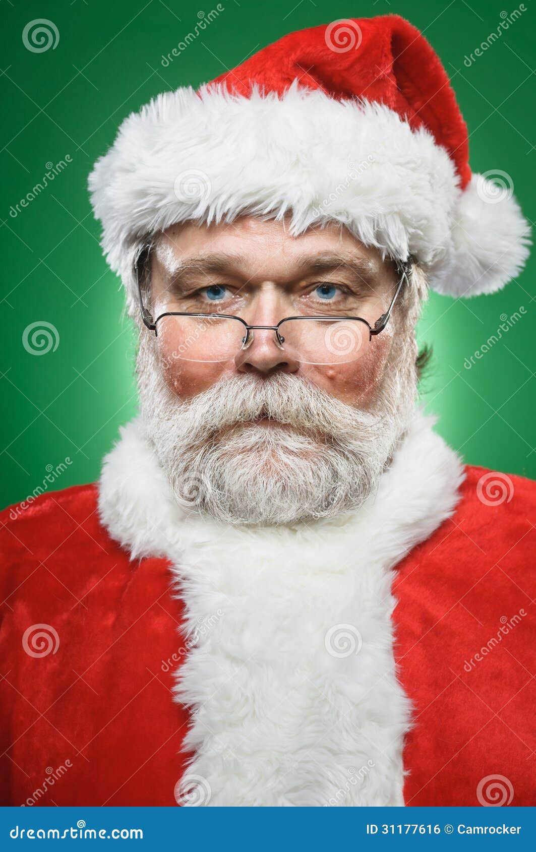 Serious Expression Santa Claus Portrait Stock Photo - Image of hair ...