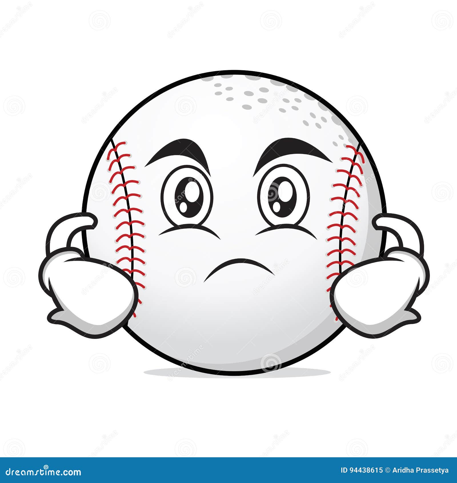 Serious Face Baseball Cartoon Character Stock Vector - Illustration of ...