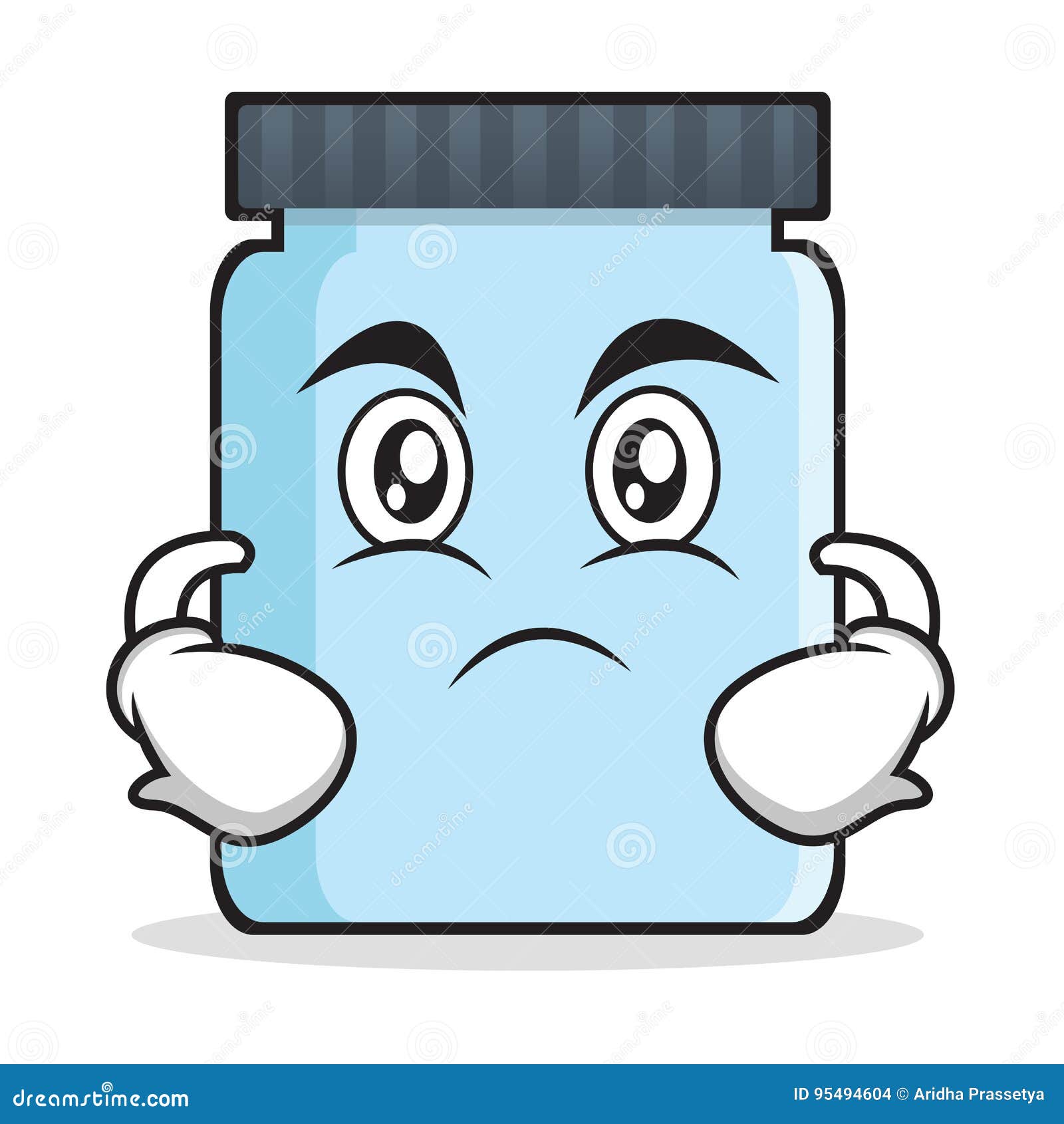 Serious Face Jar Character Cartoon Style Stock Vector - Illustration of ...