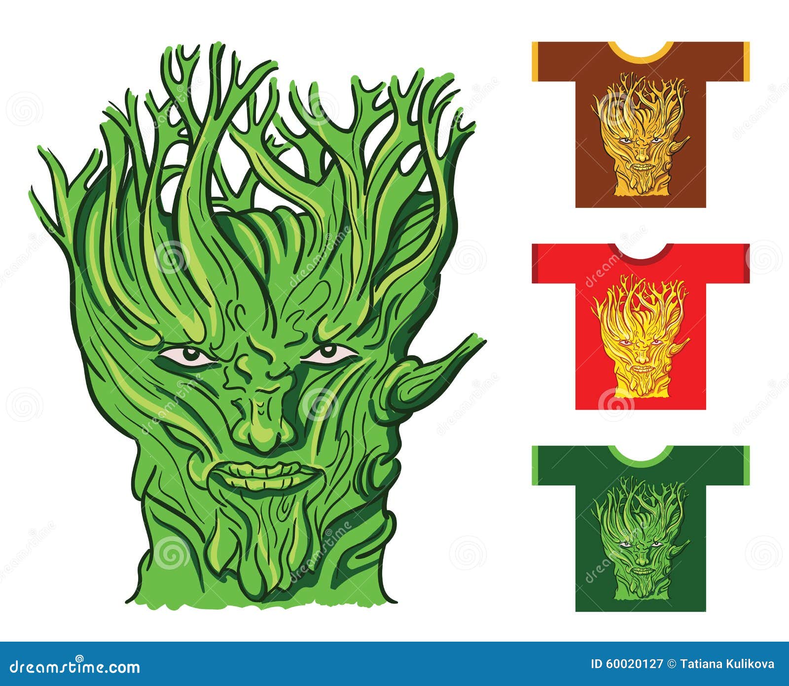 Serious Face of the Tree. Vector Illustration. Stock Vector ...