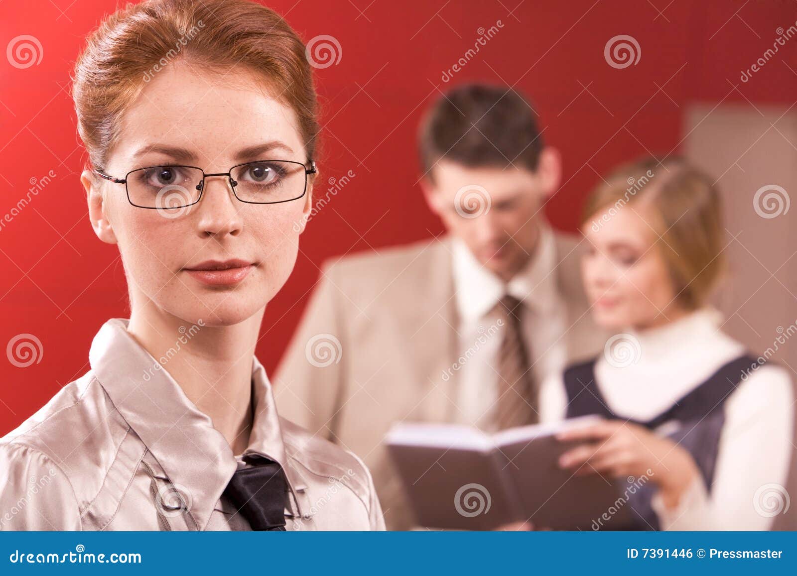 Serious female stock photo. Image of lady, glasses, meeting - 7391446