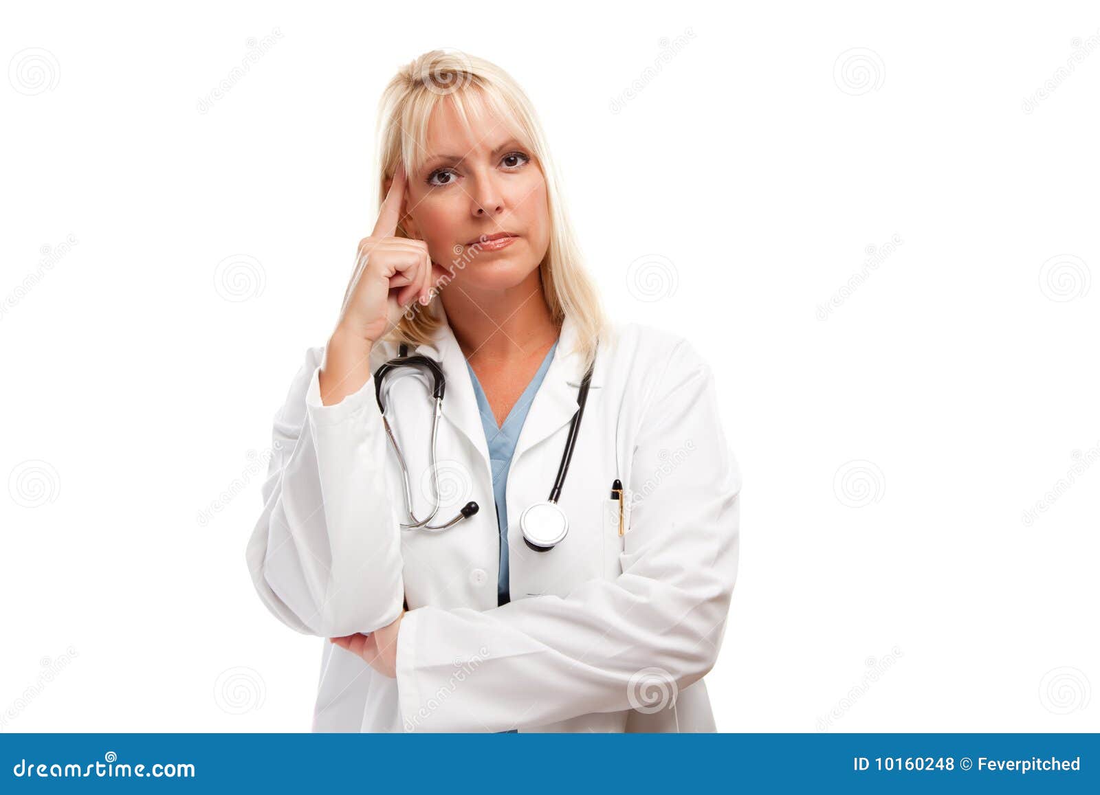 Serious Female Blonde Doctor Stock Photo - Image of medicine, isolated ...