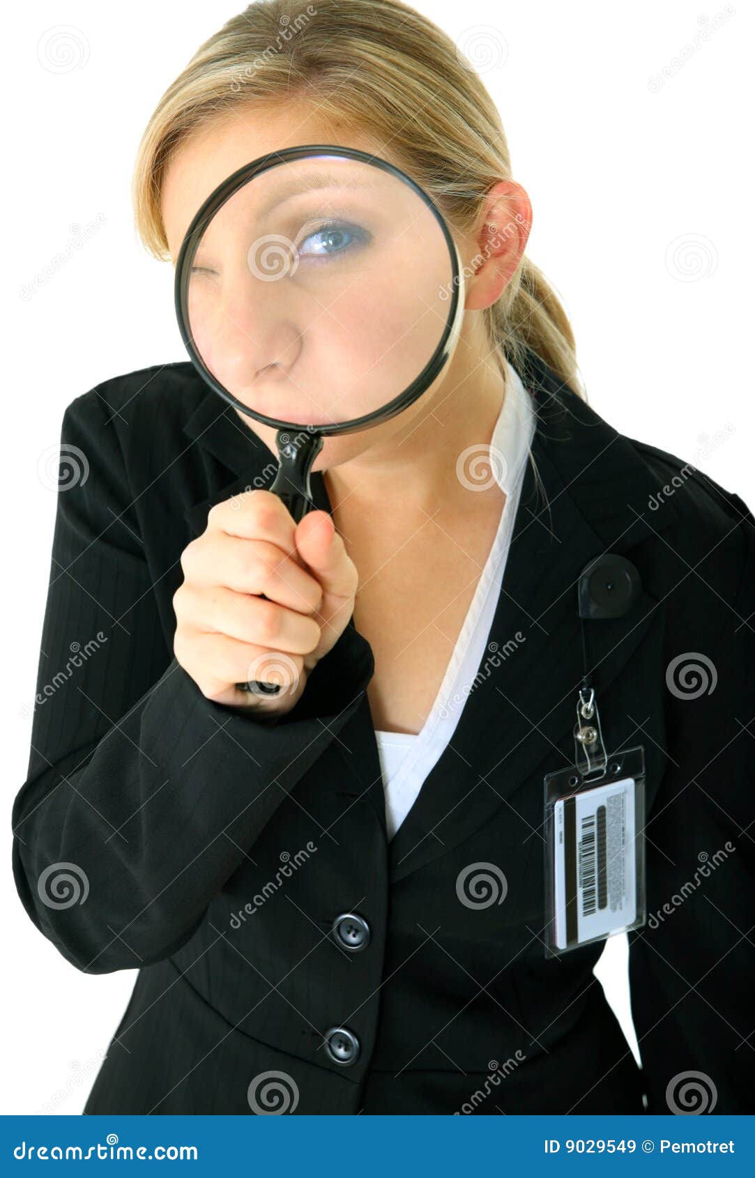 Serious Female Caucasian Investigating You Stock Image - Image of ...