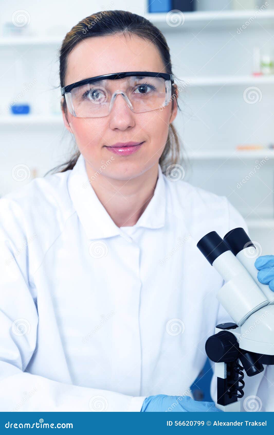 Serious Female Chemist Working in Laboratory Stock Image - Image of ...