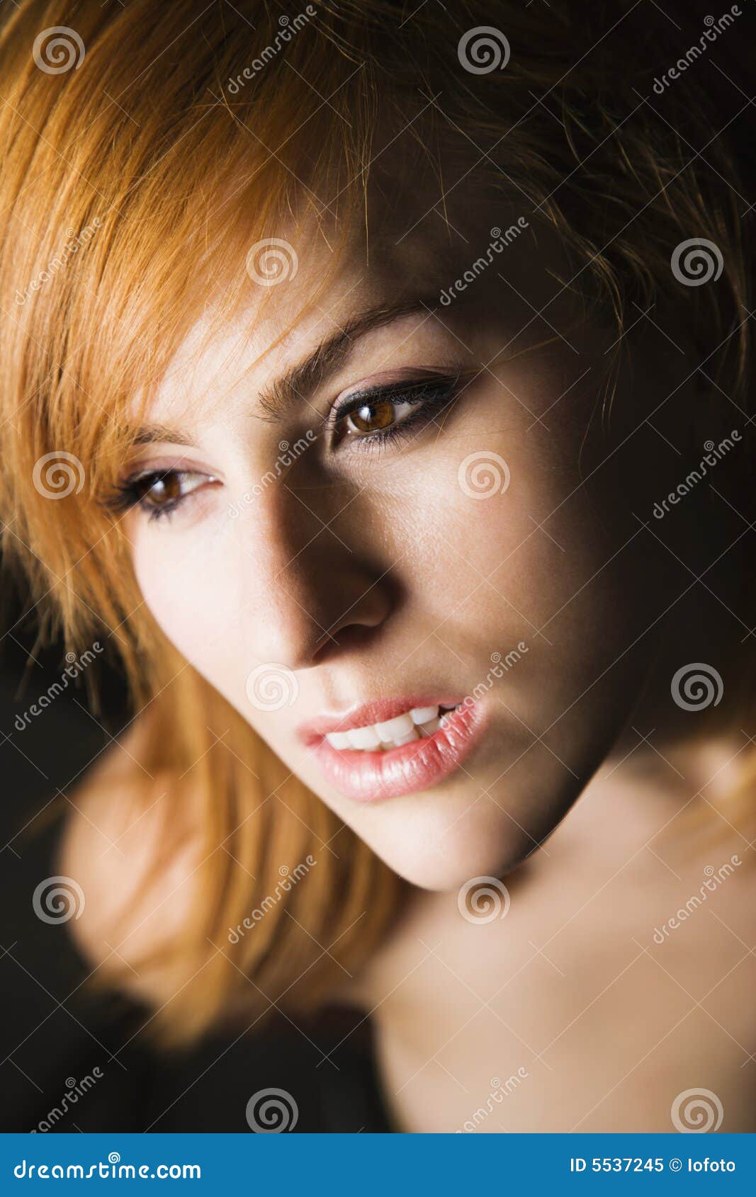 Serious female portrait stock image. Image of people, close - 5537245