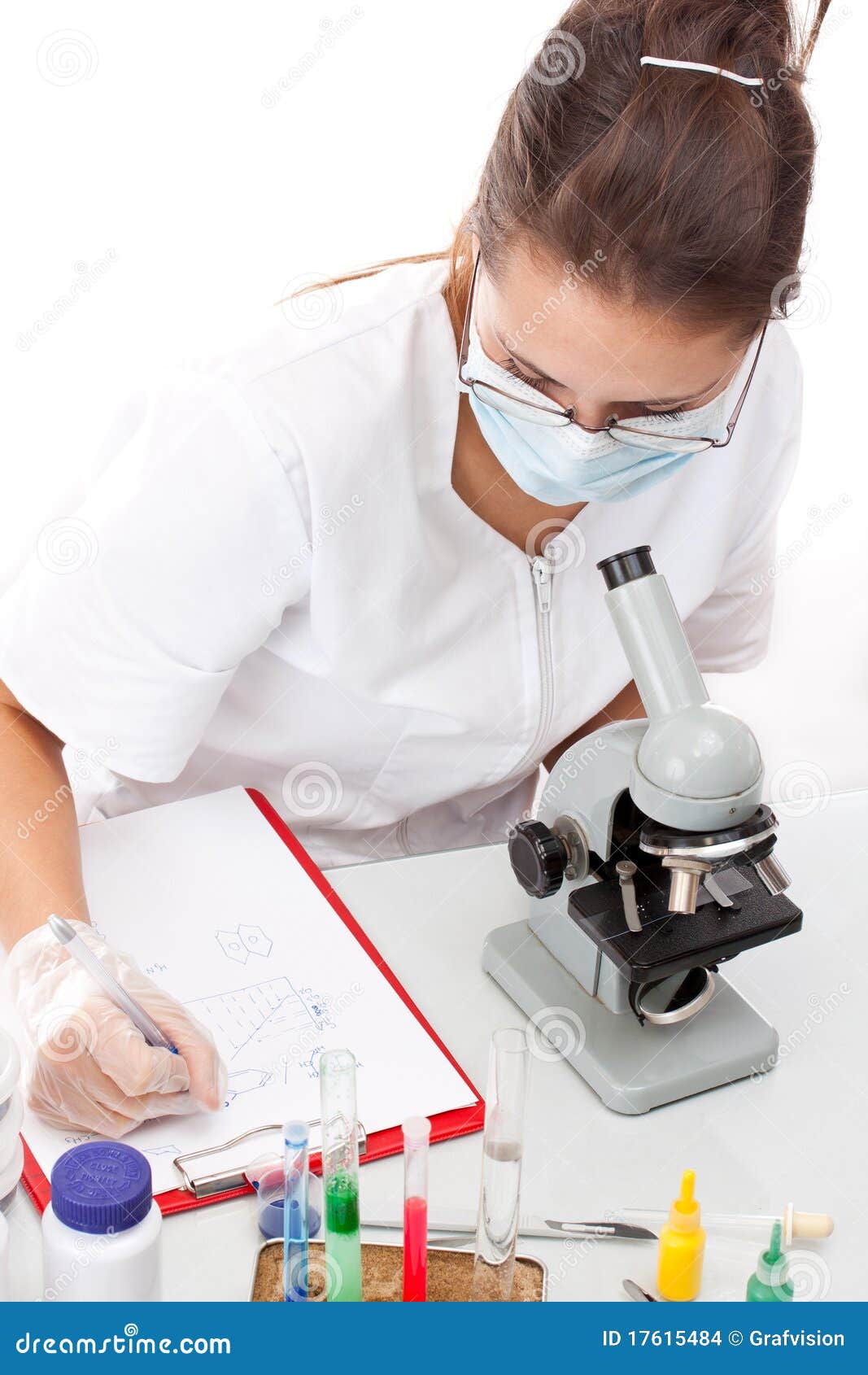 Serious female scientist stock photo. Image of laboratorian - 17615484
