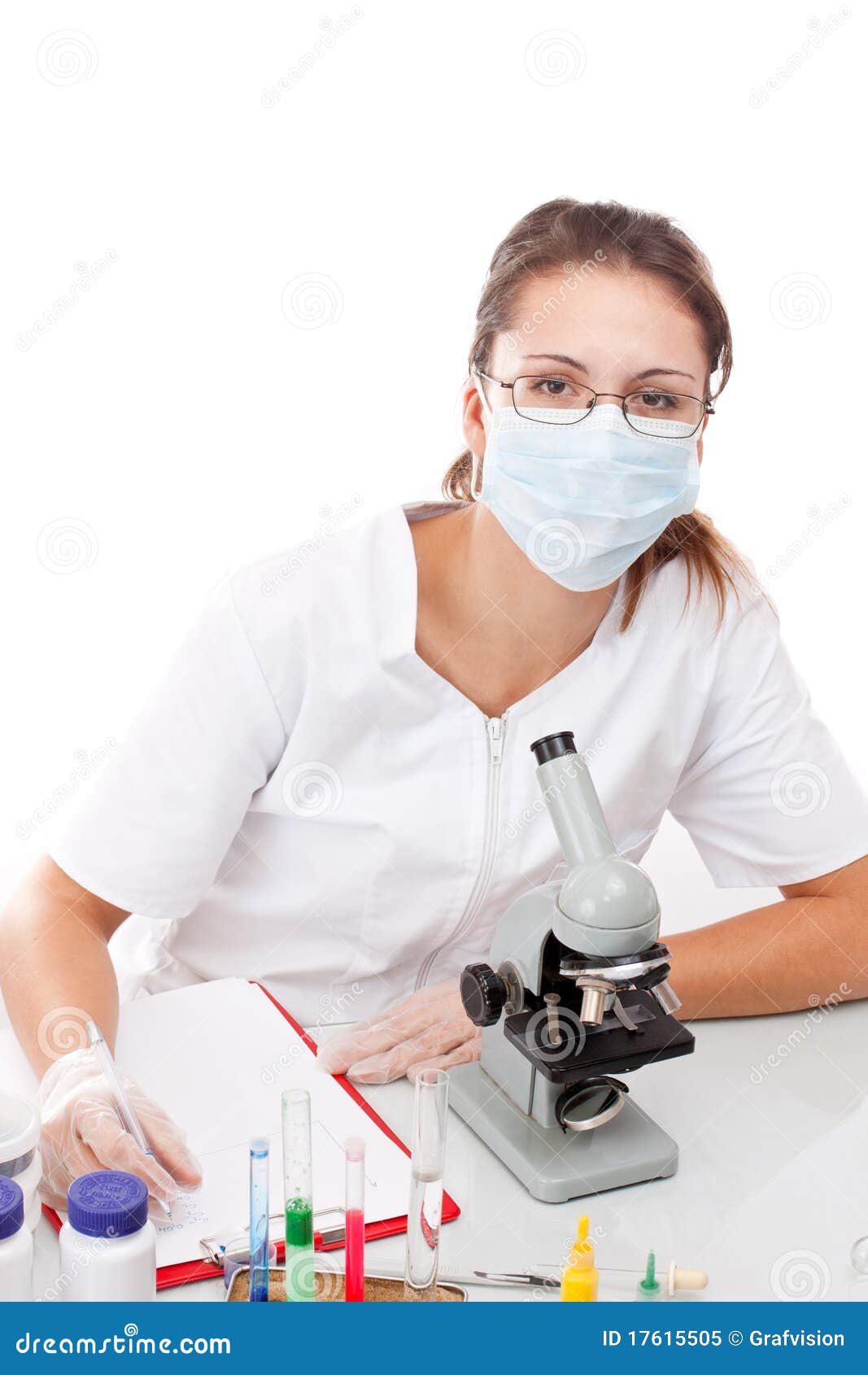 Serious female scientist stock image. Image of medicine - 17615505