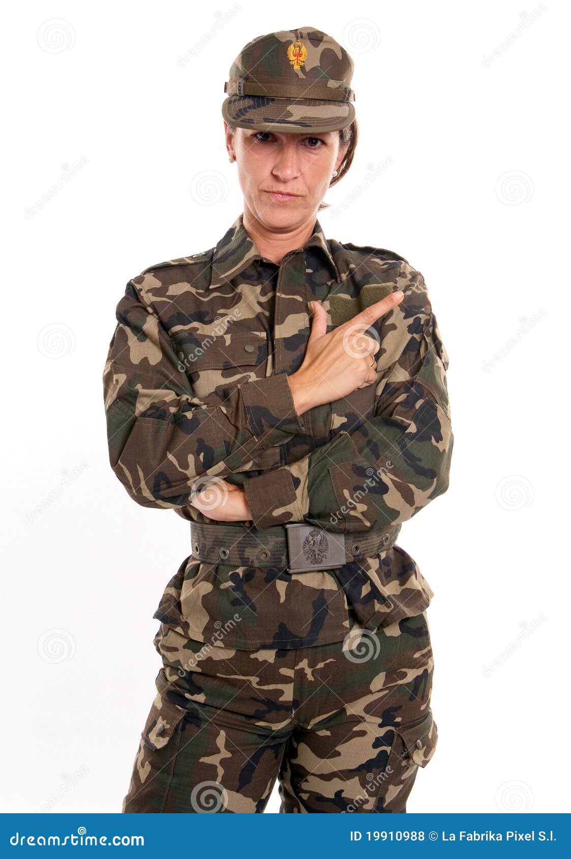 Serious female soldier stock photo. Image of army, patriotic - 19910988