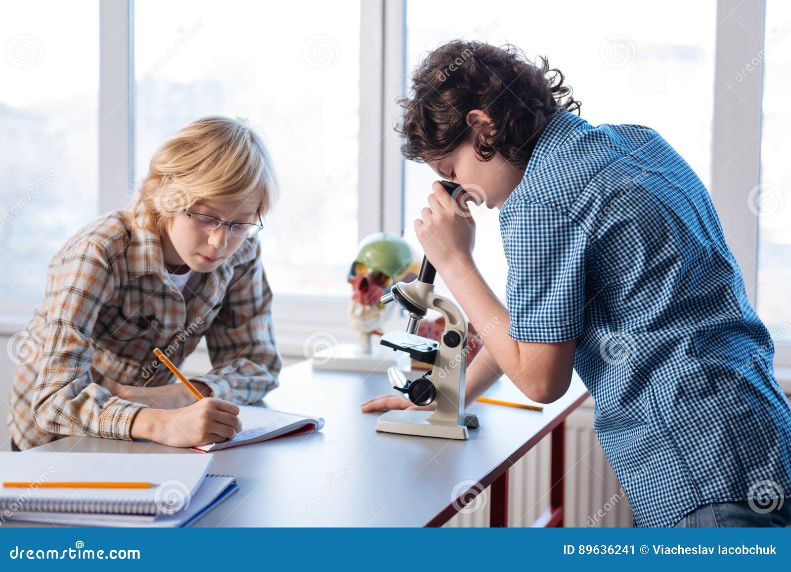 Serious Focused Students Performing an Experiment Stock Image - Image ...