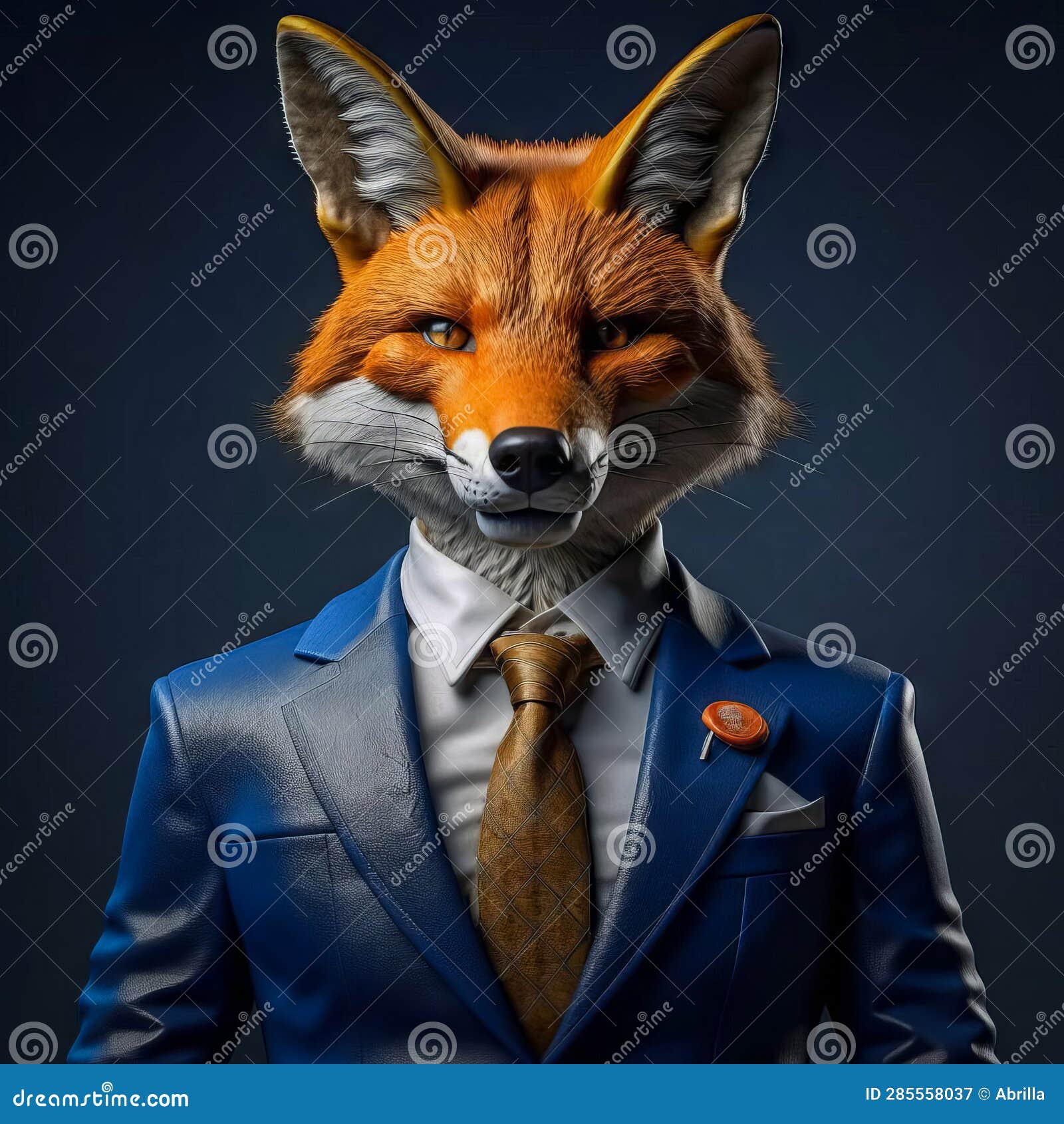 Serious Fox, Manager, Fox Boss in a Suit Stock Illustration ...
