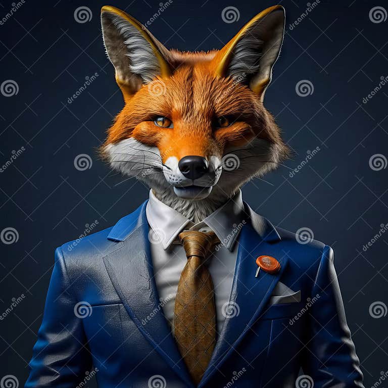 Serious Fox, Manager, Fox Boss in a Suit Stock Illustration ...
