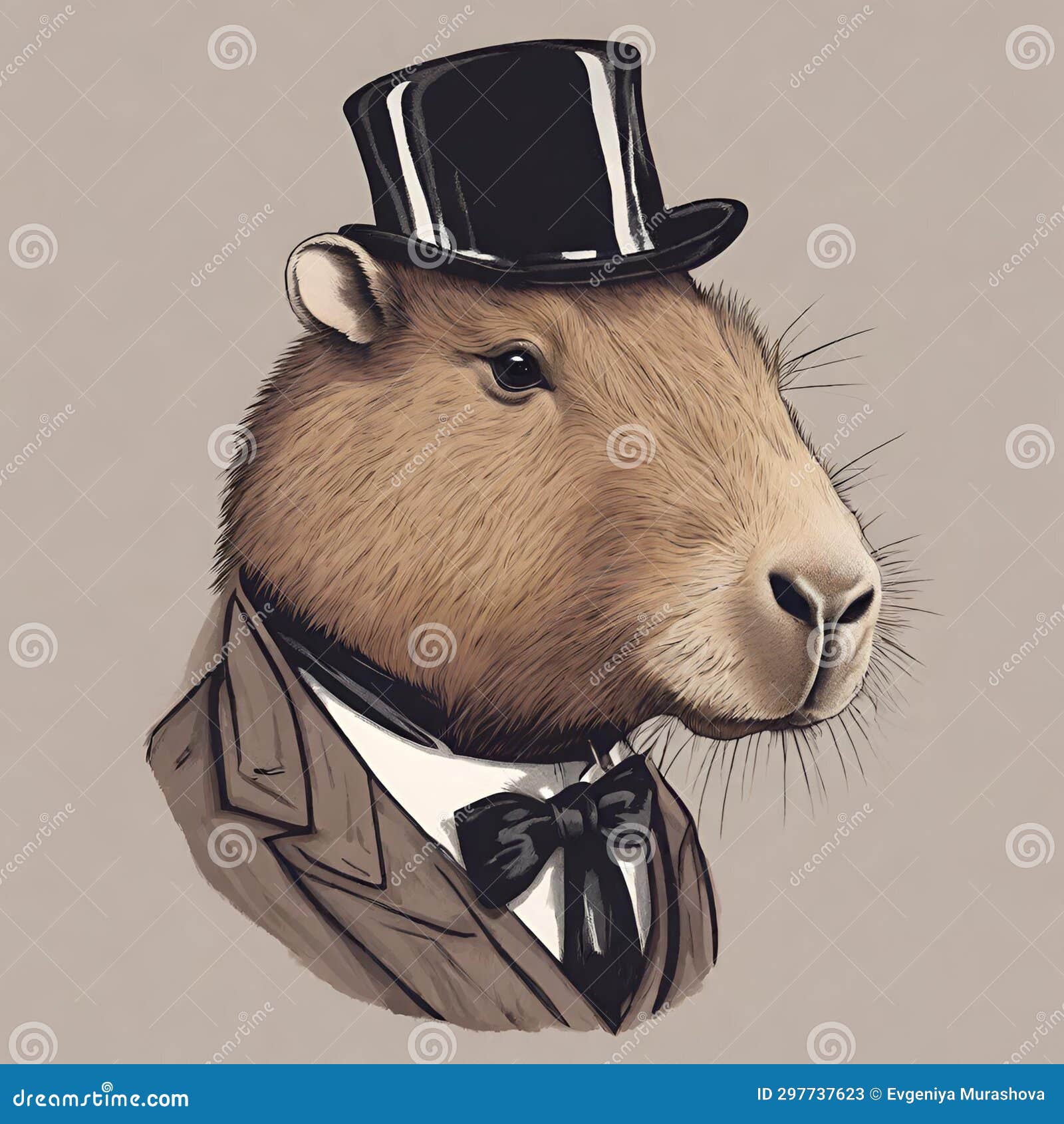 Serious gentleman capybara stock illustration. Illustration of cute ...