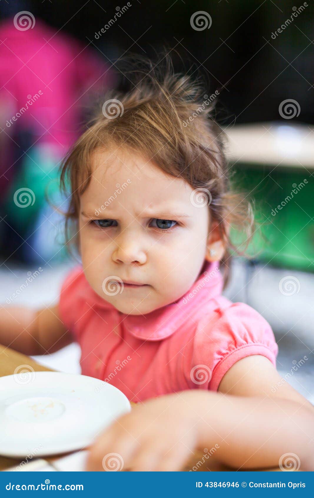 Serious girl frowning stock photo. Image of determined - 43846946