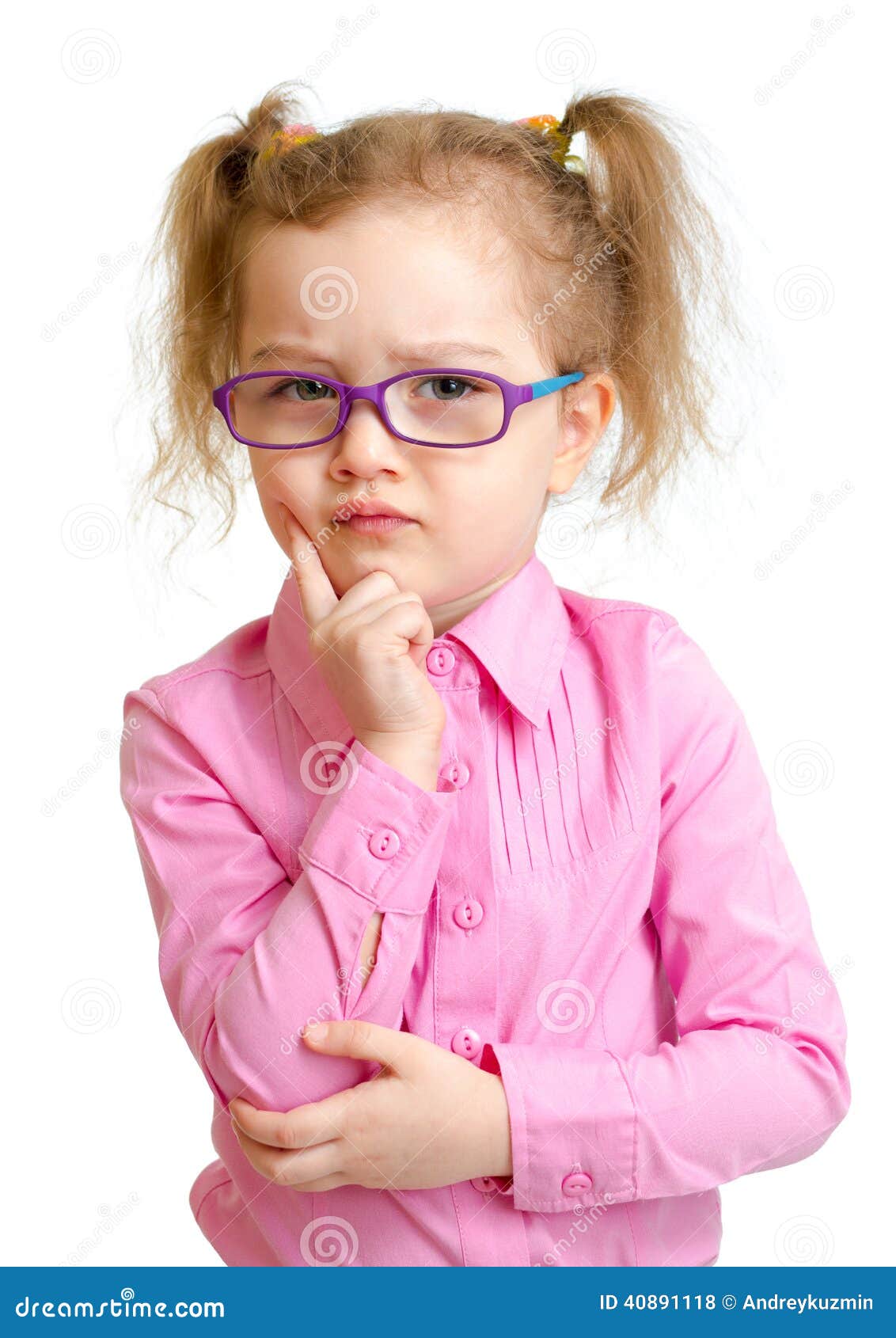 Serious Girl. Cute Little Girl Looking At Camera Royalty-Free Stock ...