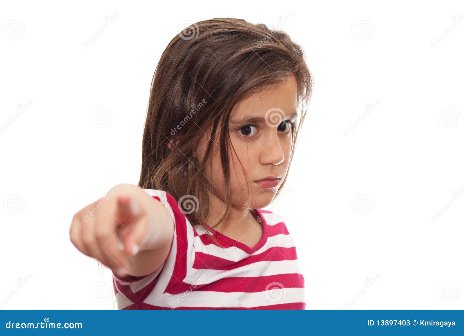 Serious Girl Pointing Towards the Viewer Stock Image - Image of pretty ...