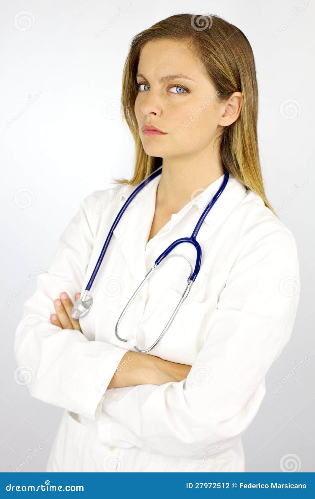 Serious Good Looking Female Doctor Looking Stock Photo - Image of ...