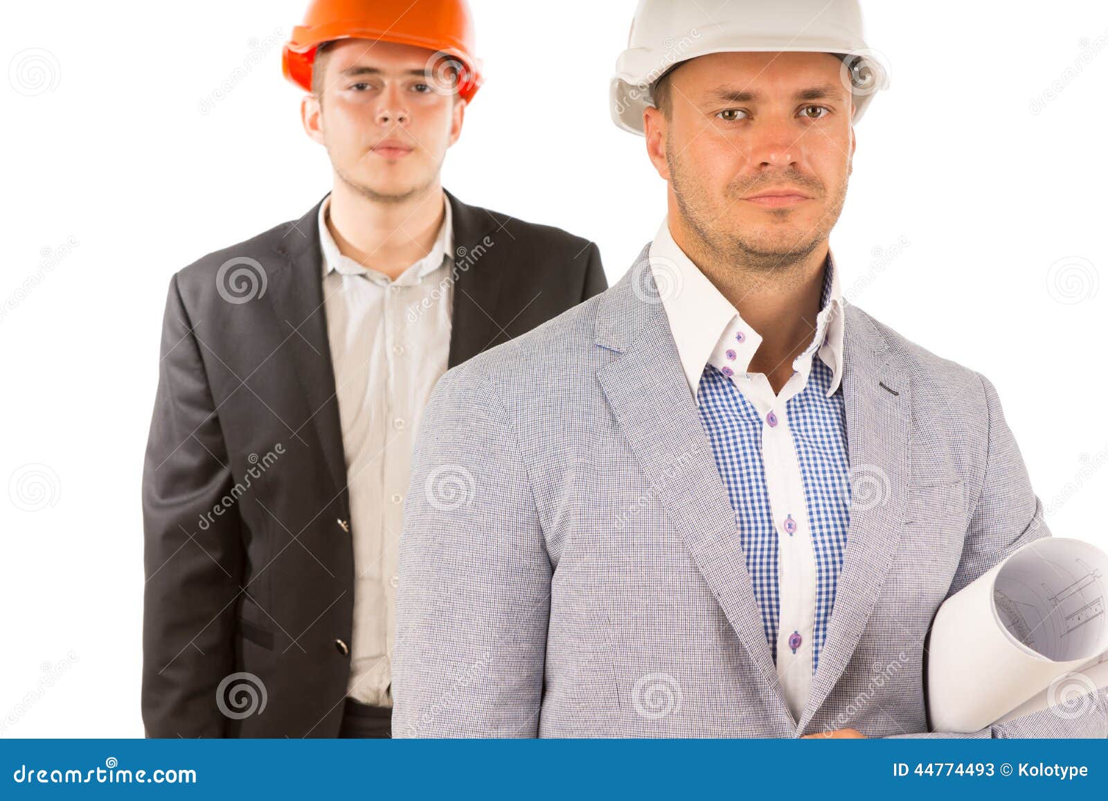 Serious Good Looking Male Engineers Looking at Cam Stock Image - Image ...