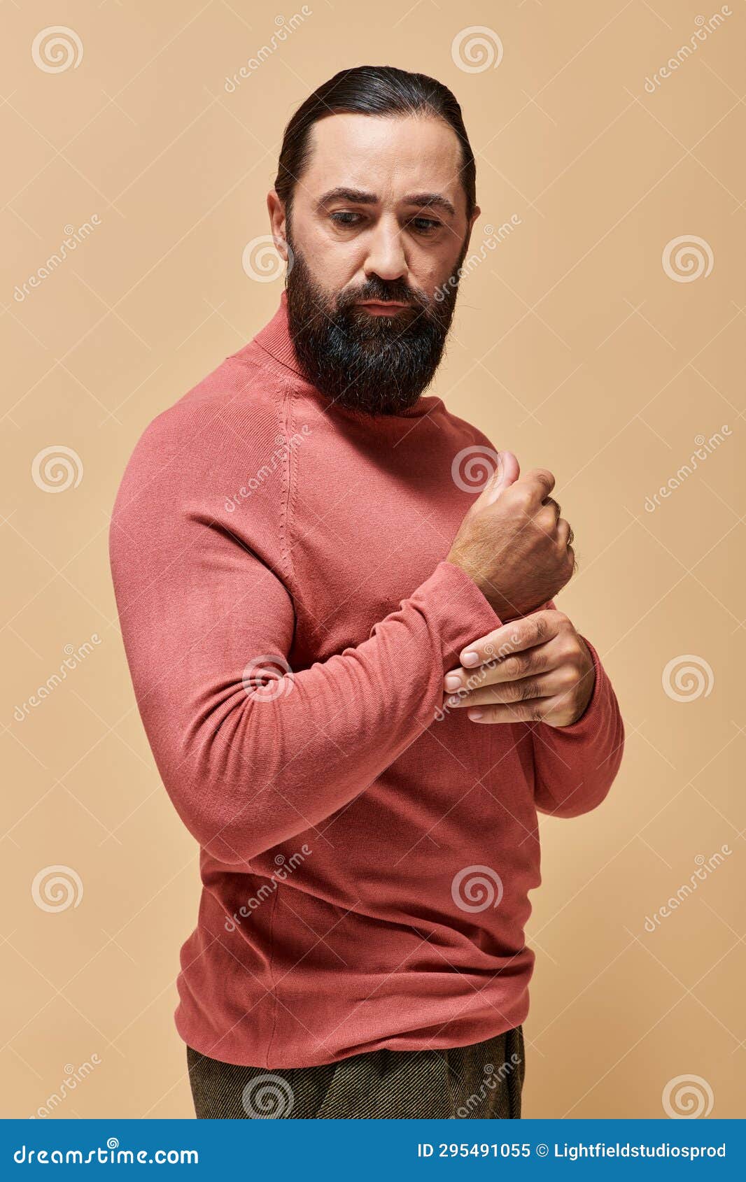 Serious Good Looking Man with Beard Stock Image - Image of beard ...
