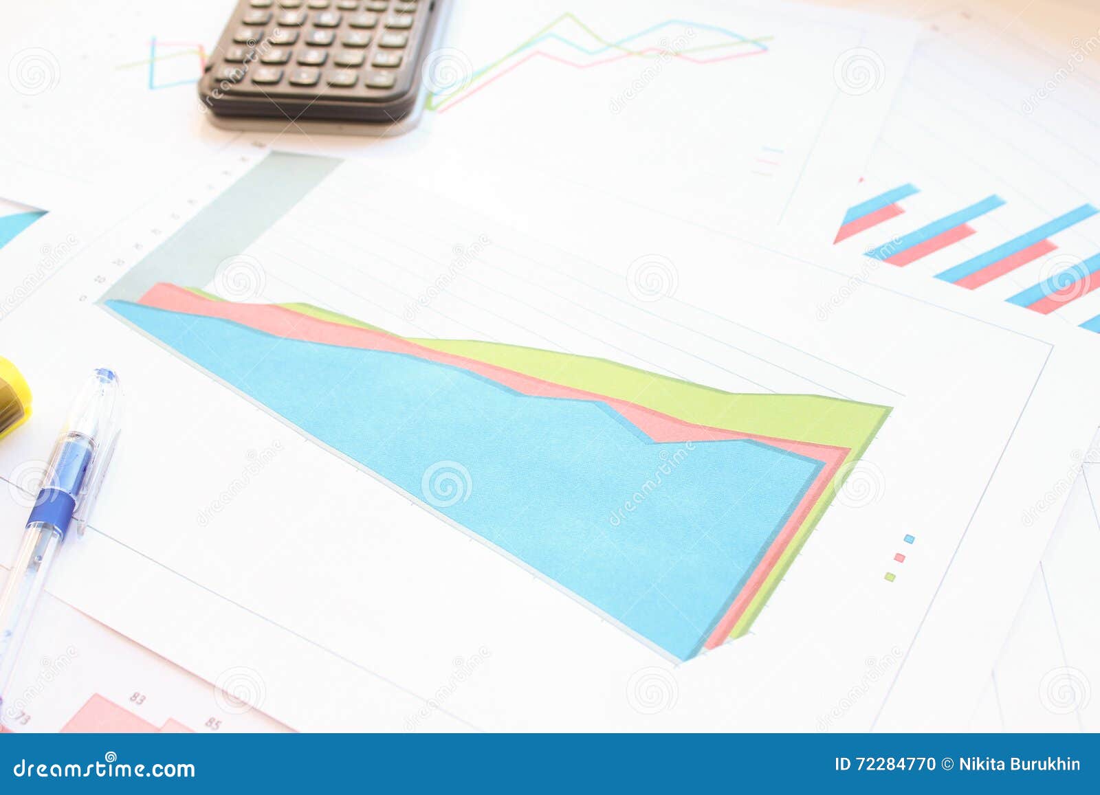 Serious Growth of Volume Chart with Regions Stock Photo - Image of data ...
