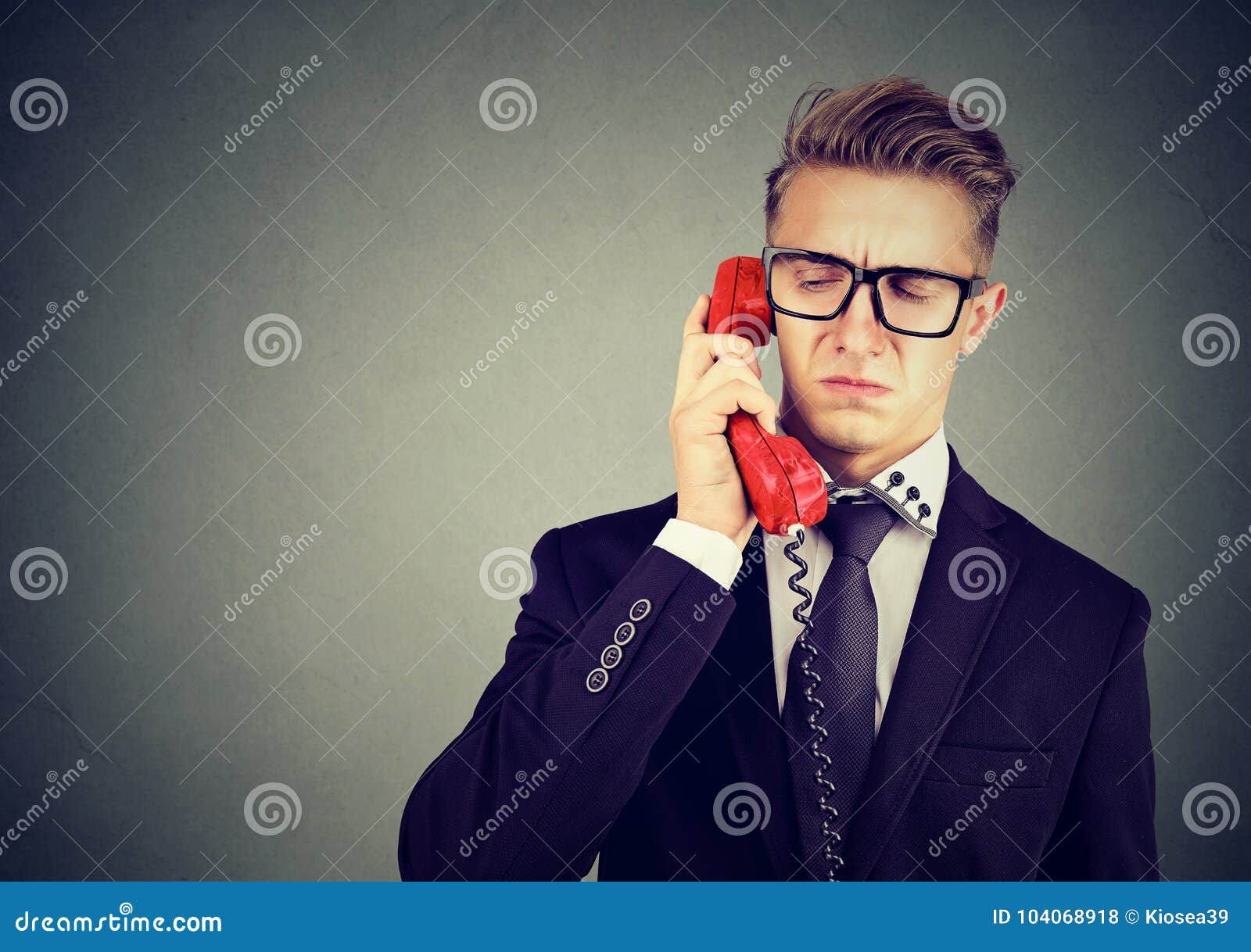 Unpleasant Phone Call, Worried Anxious Man Talking Mobile Phone Sitting ...