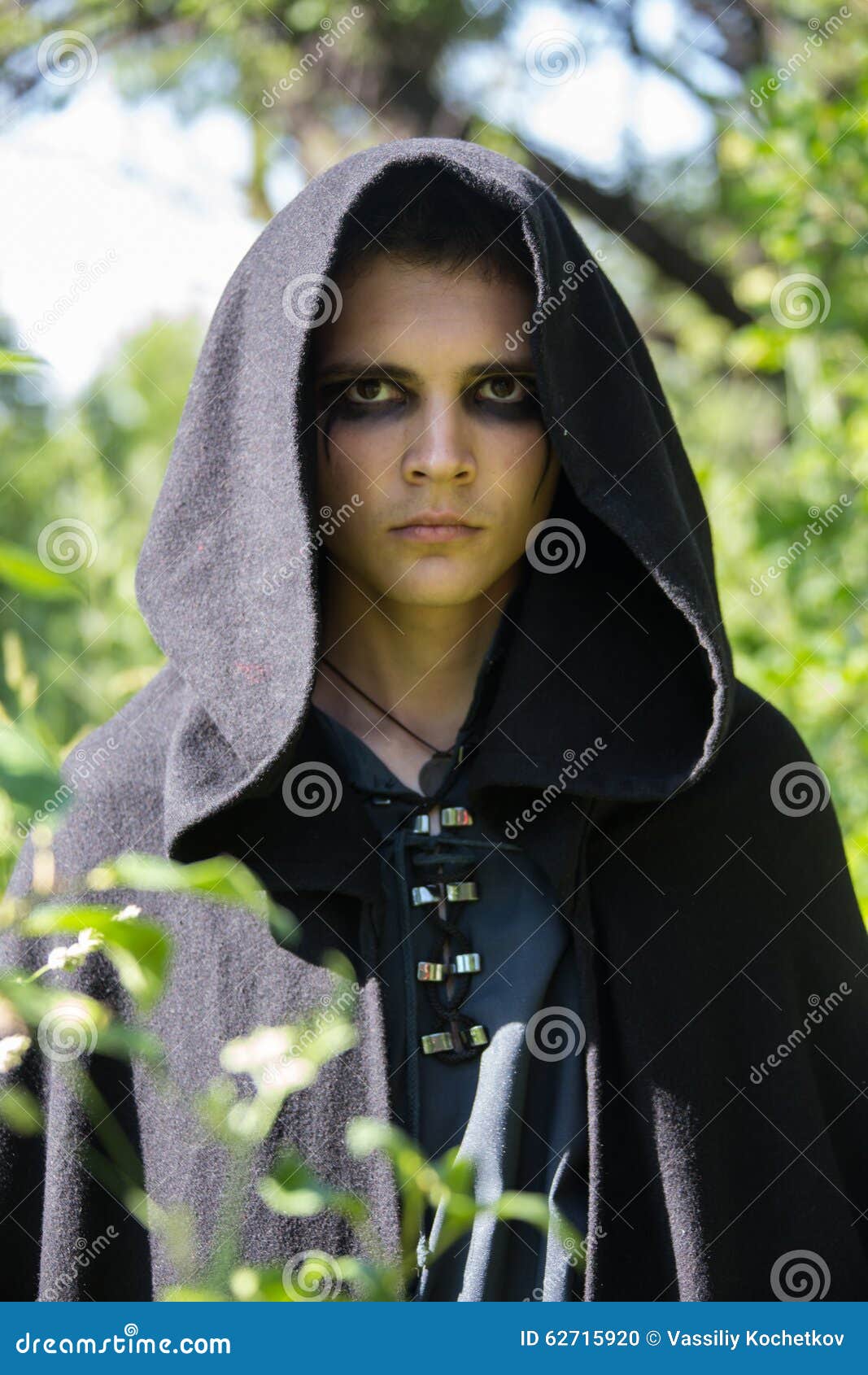 Serious Guy in a Black Robe Stock Photo - Image of caucasian, medieval ...