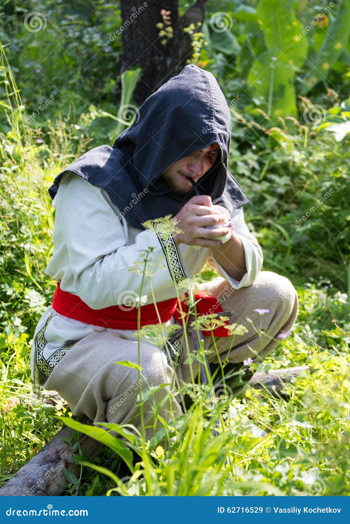 Serious Guy in a Black Robe Stock Image - Image of medieval, human ...