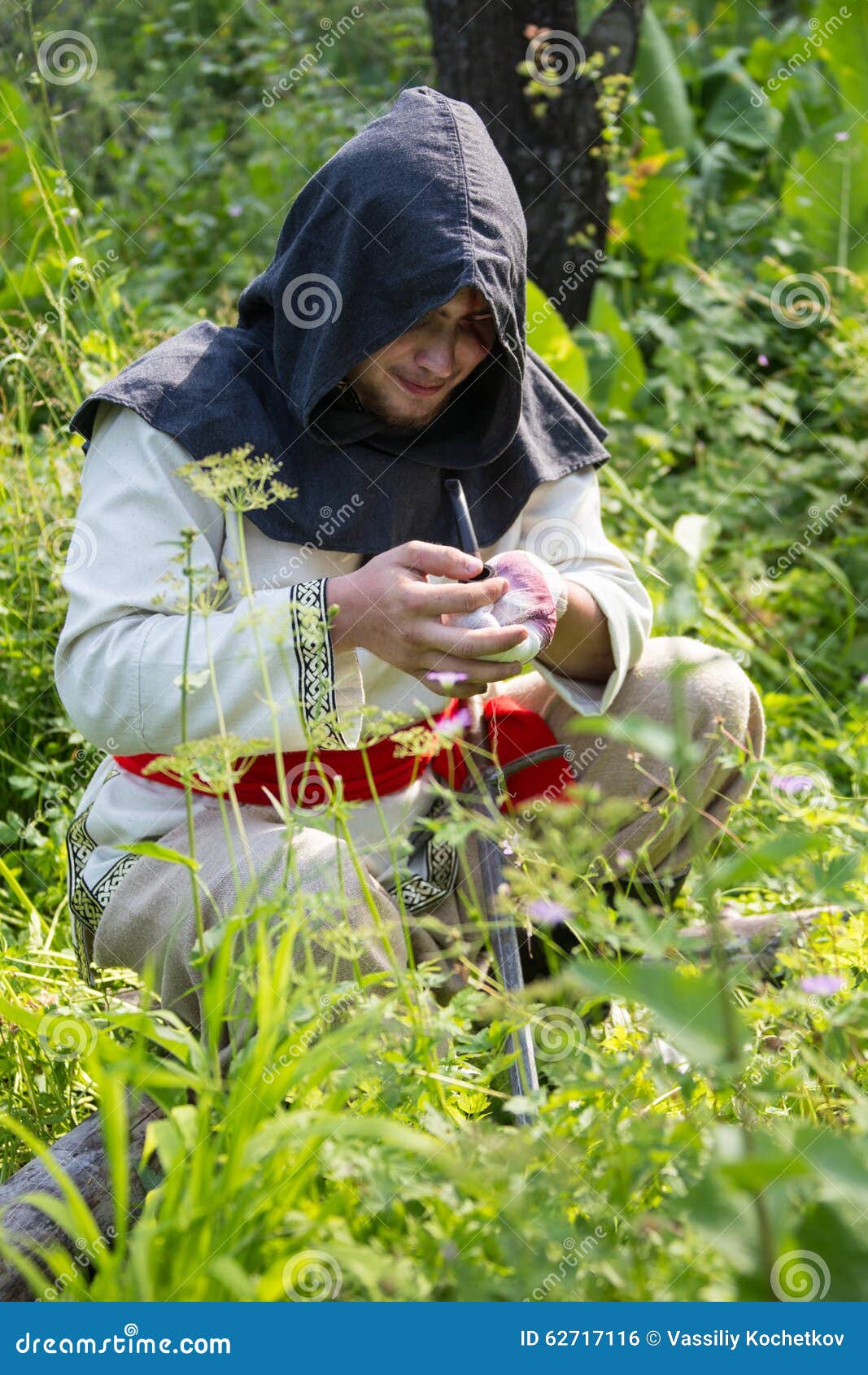 Serious Guy in a Black Robe Stock Photo - Image of gothic, criminal ...