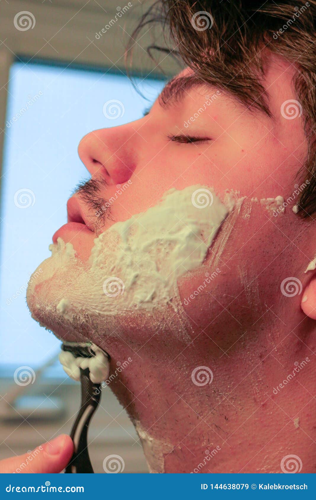 Serious Guy Shaving His Beard Stock Image - Image of beard, conscious ...