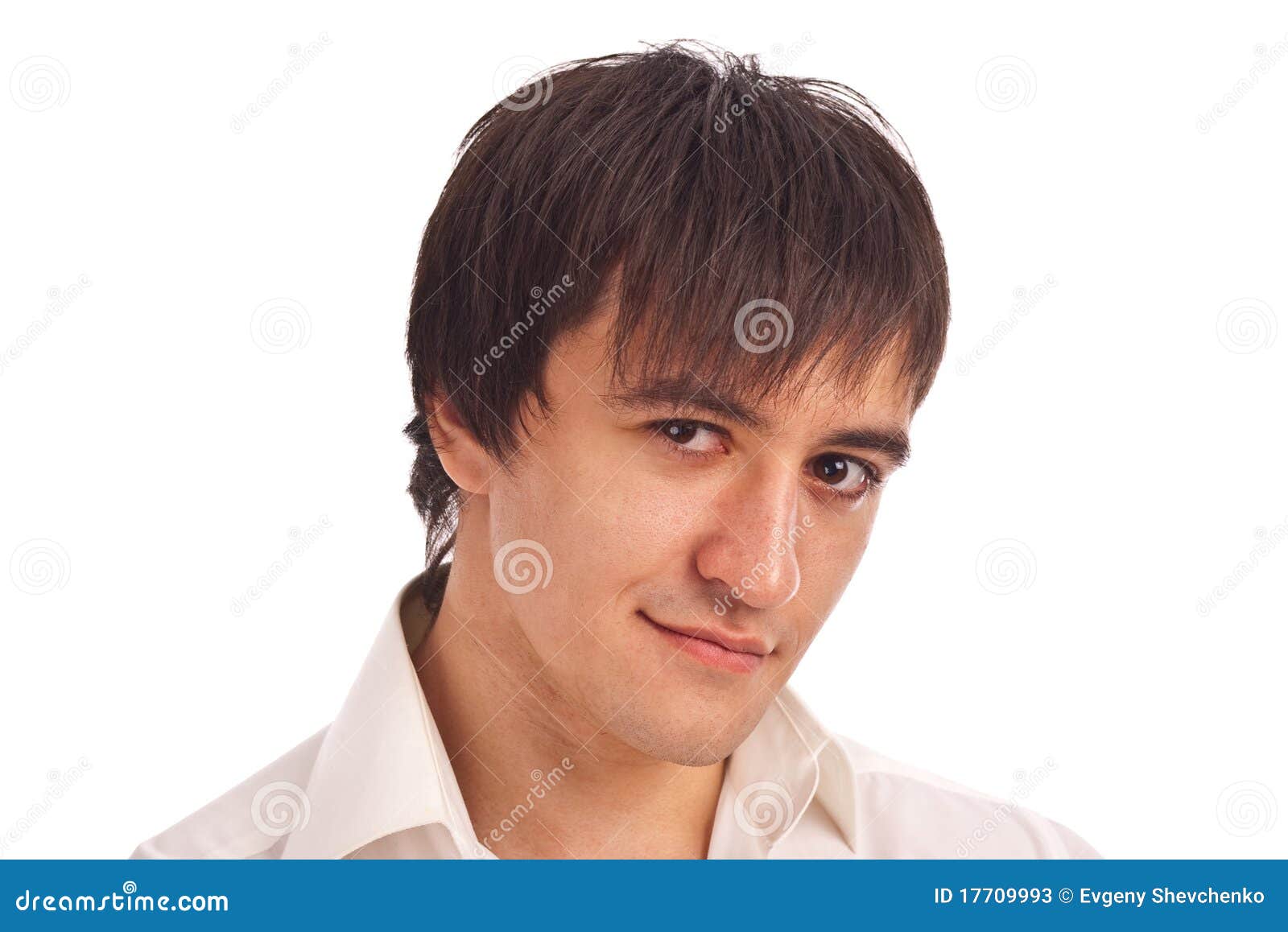 The Serious Guy in a White Shirt Isolated Stock Image - Image of ...