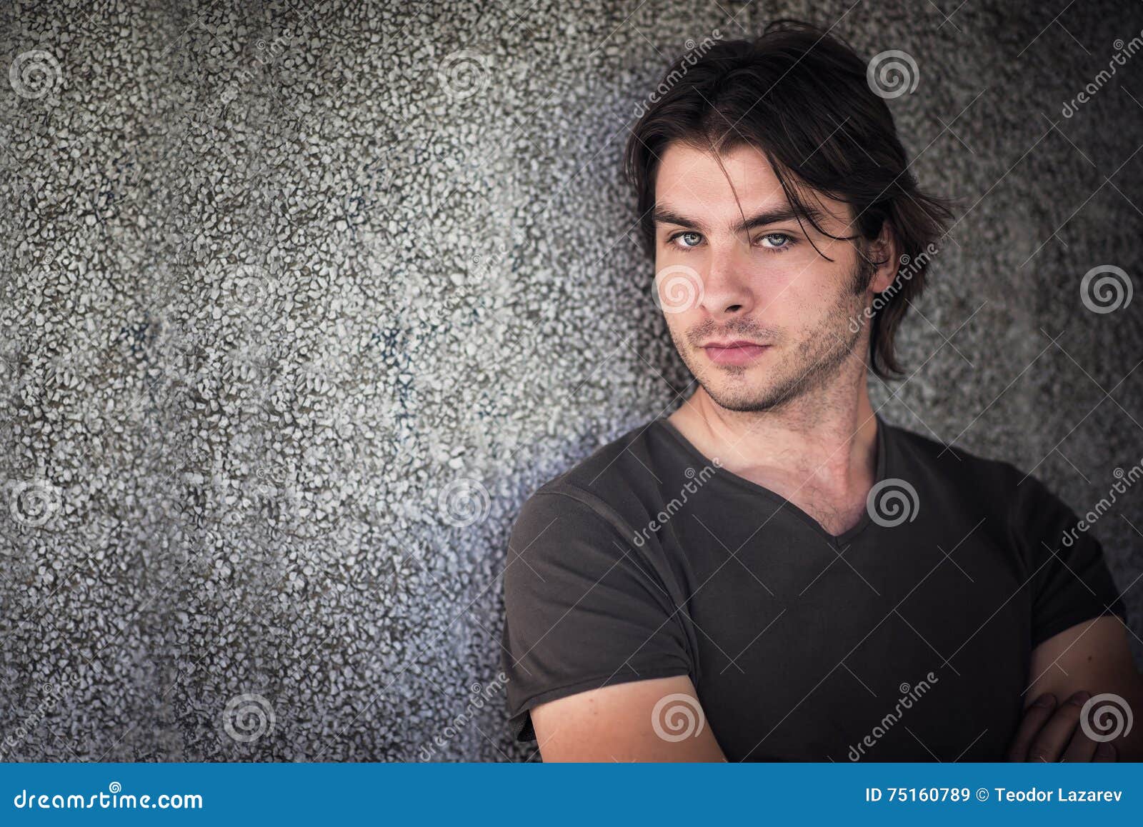 Serious Handsome Caucasian Man Portrait Stock Image Image Of