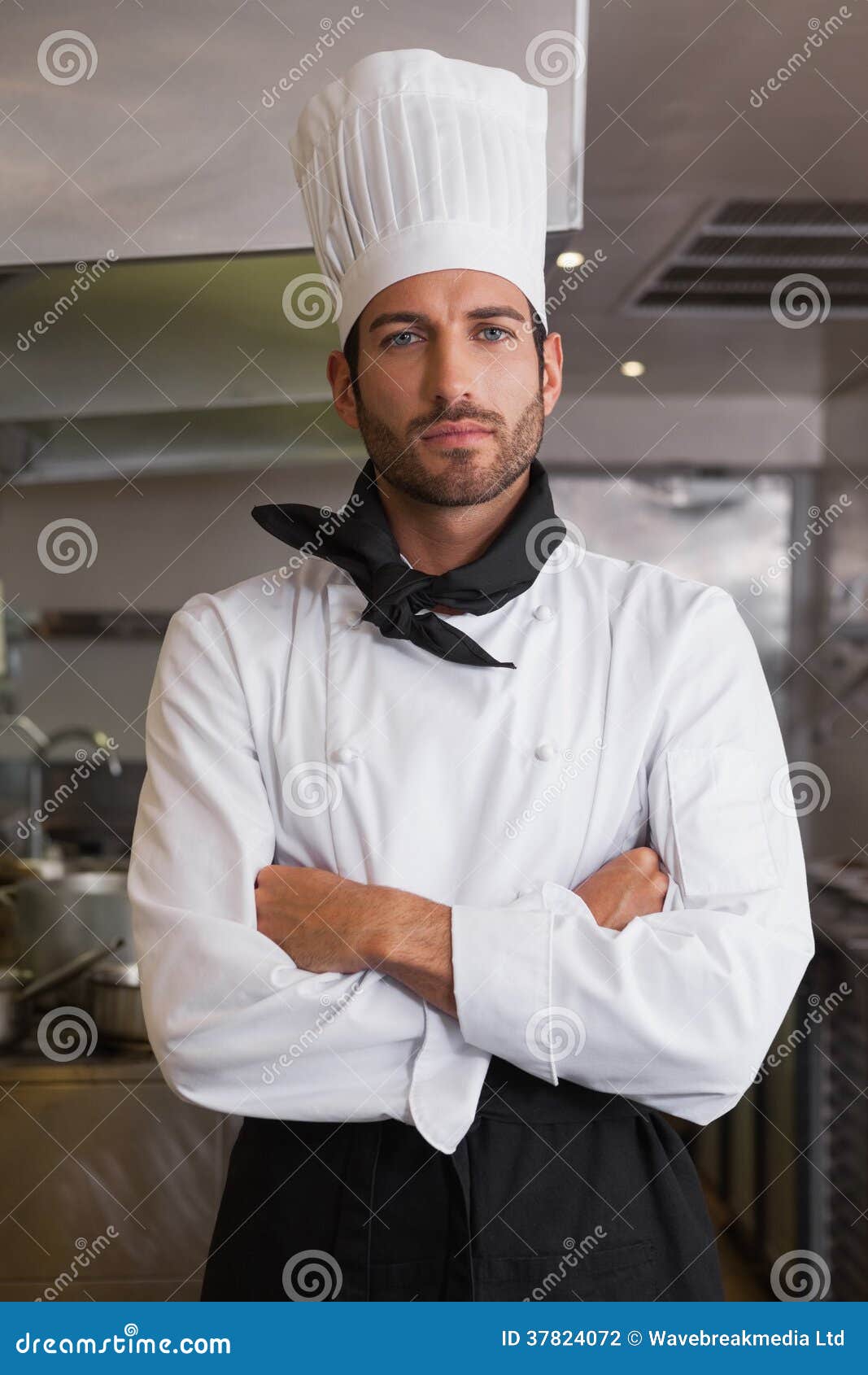 Serious Head Chef Looking at Camera with Arms Crossed Stock Photo ...