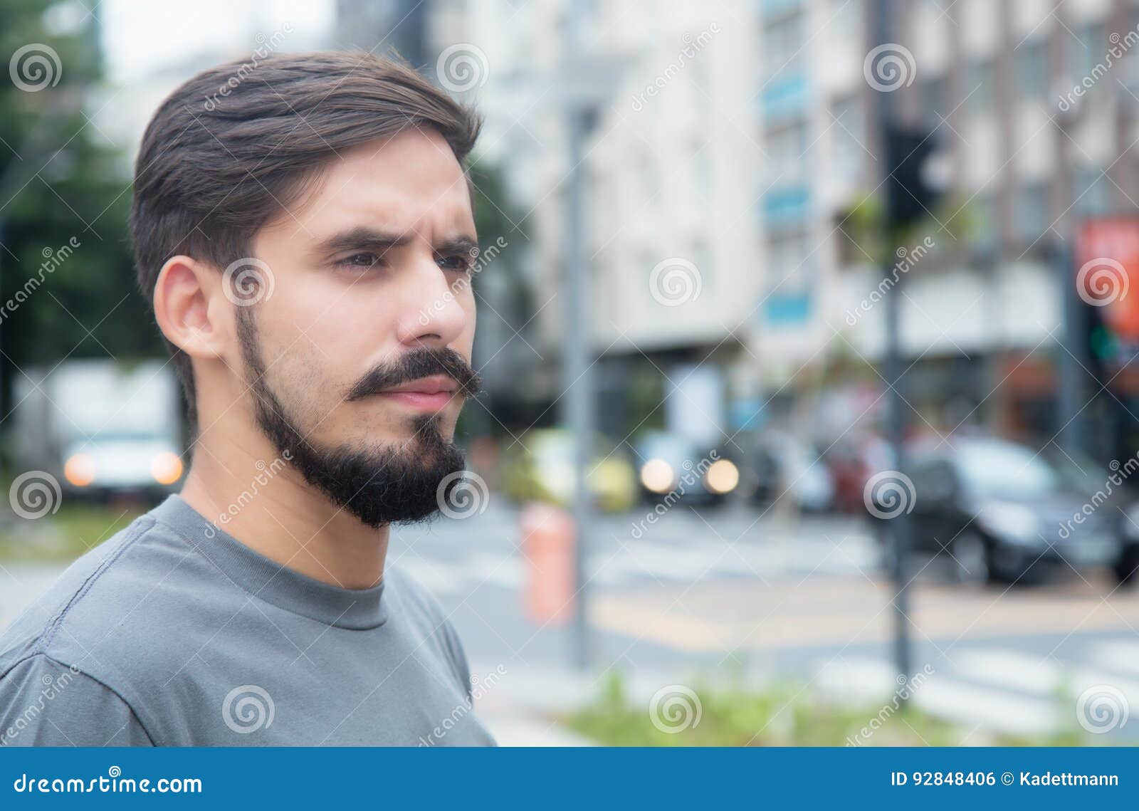 Serious Hispanic Guy with Beard Stock Photo - Image of confidence ...