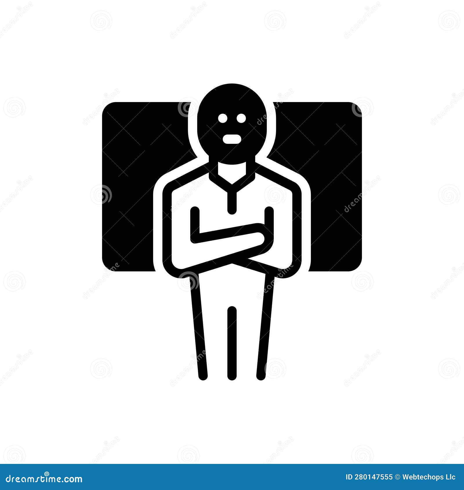 Black Solid Icon for Serious, Solemn and Angry Stock Vector ...