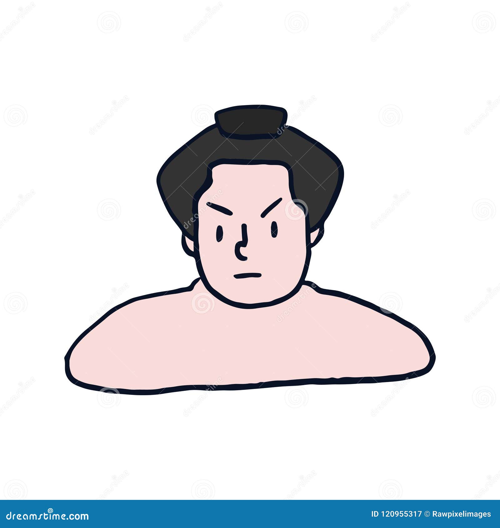 Japanese Sumo Wrestler Sketch Cartoon Vector | CartoonDealer.com #23374477