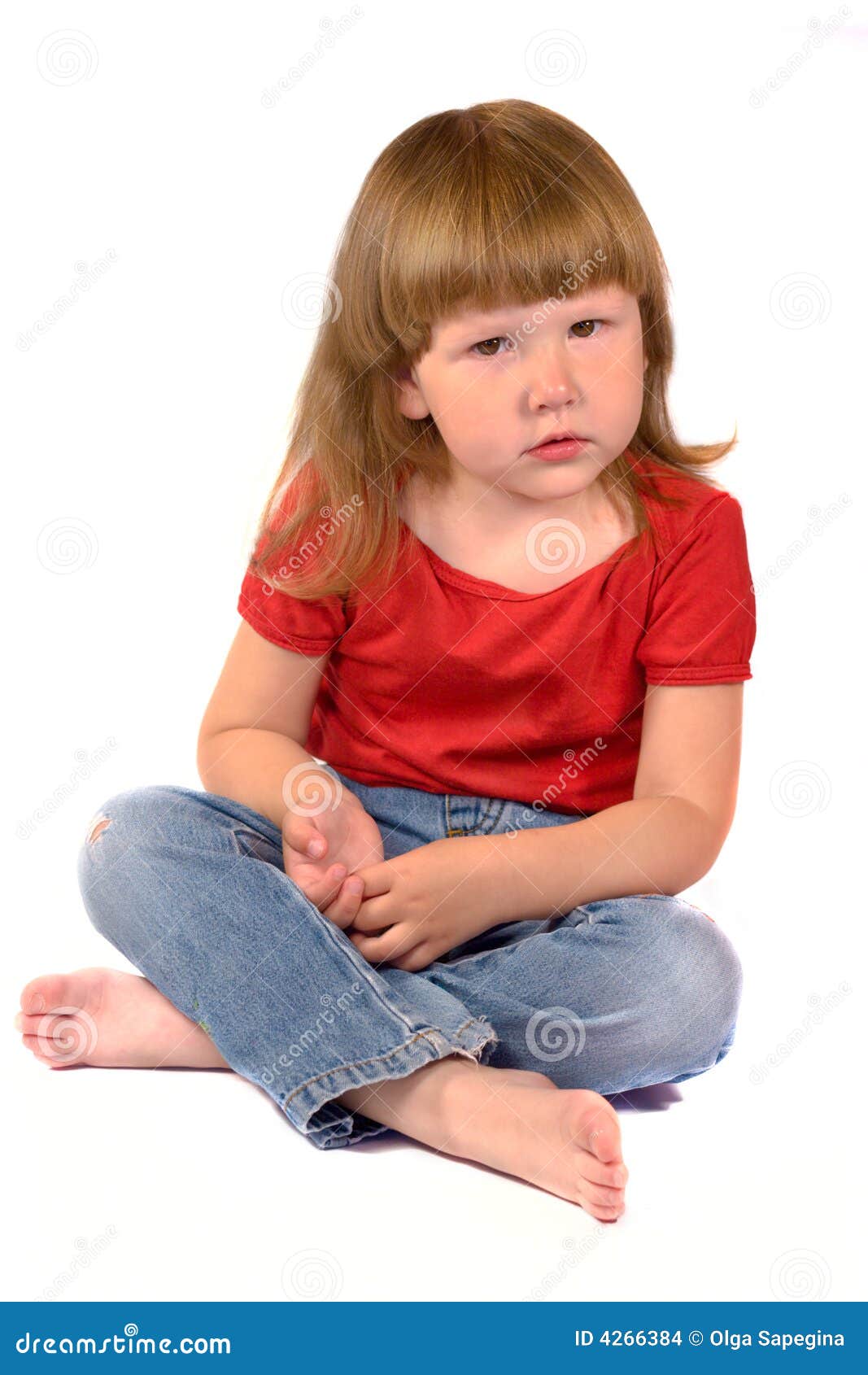 Serious kid stock photo. Image of blond, isolated, leisure - 4266384