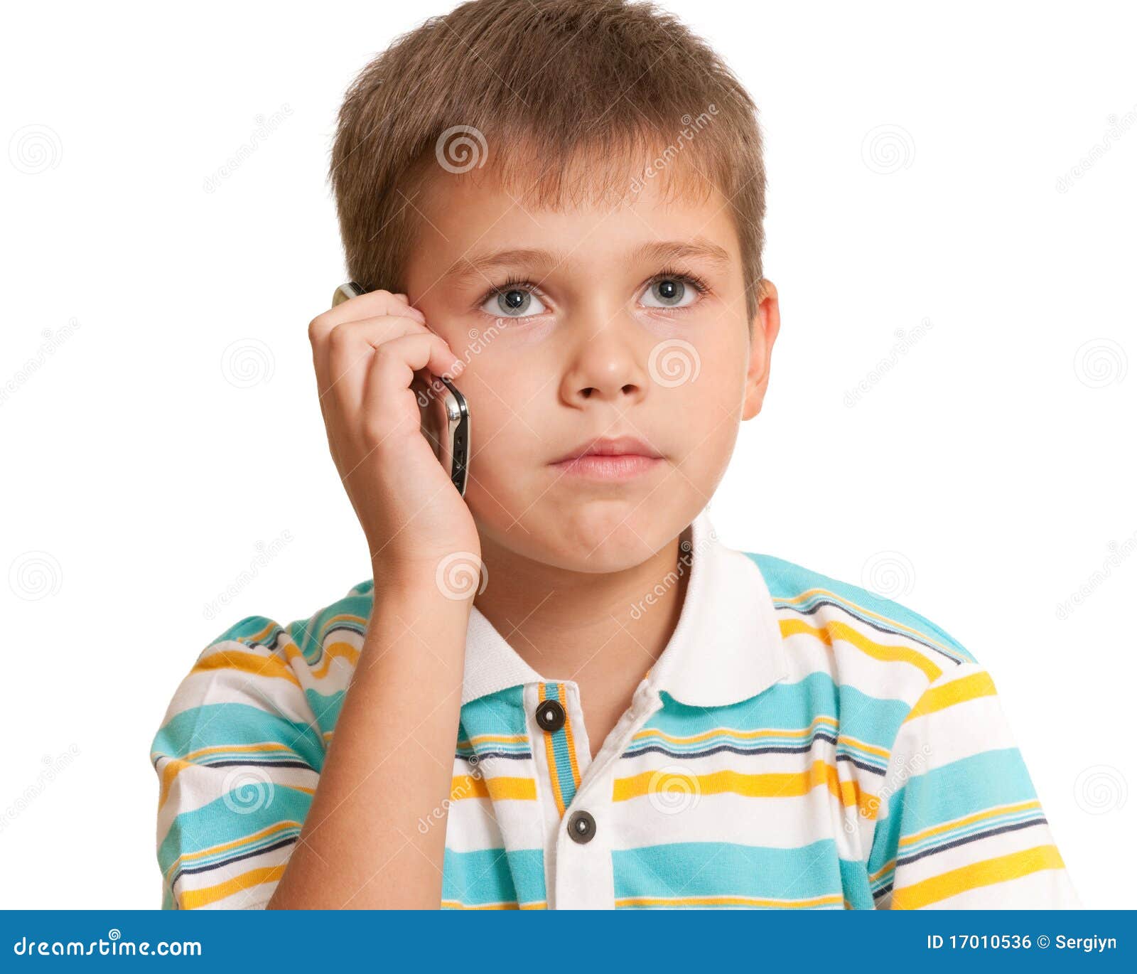 Serious Kid Talking on the Phone Stock Photo - Image of fingers, mobile ...