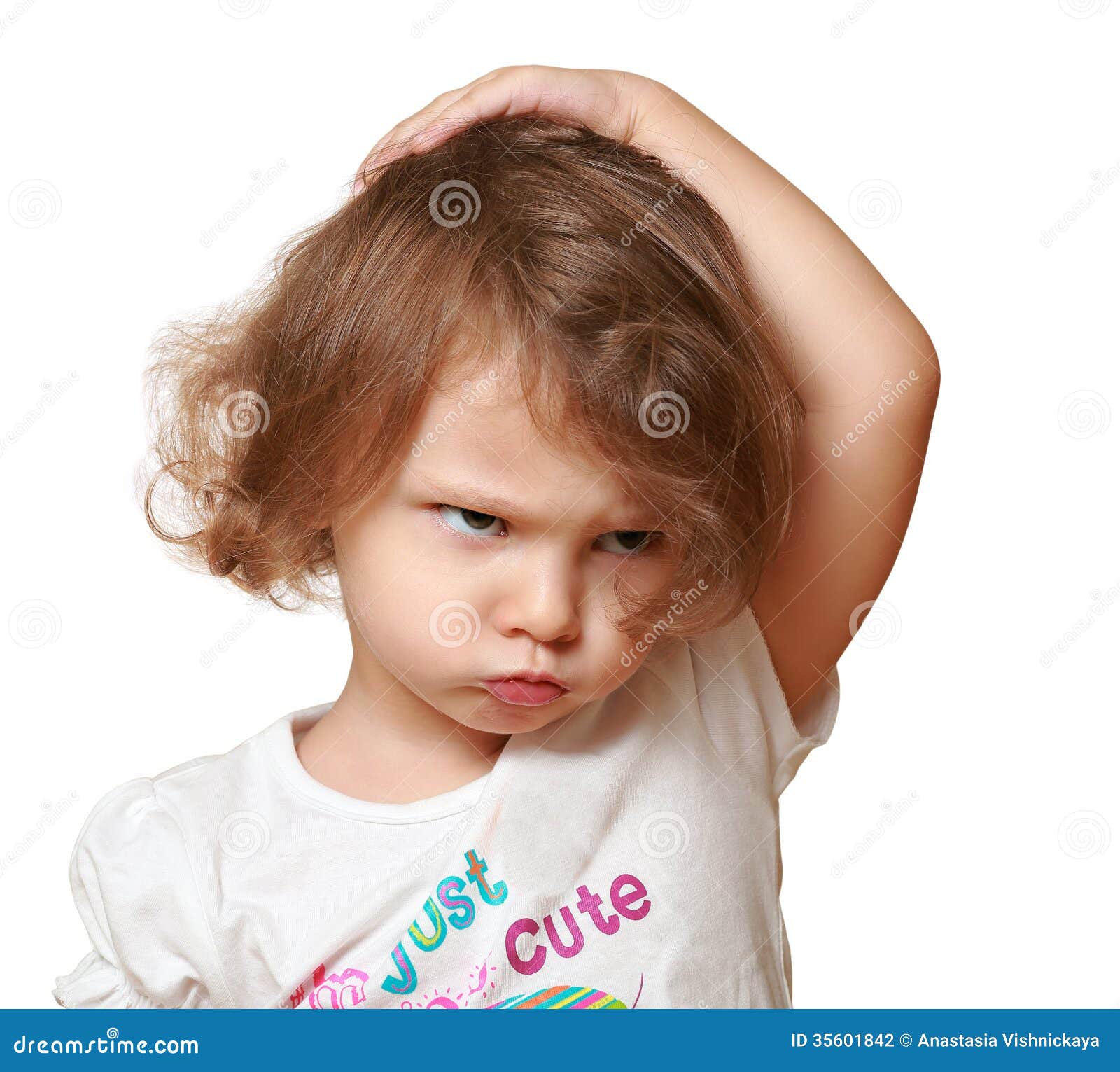 Serious kid thinking about stock photo. Image of idea - 35601842