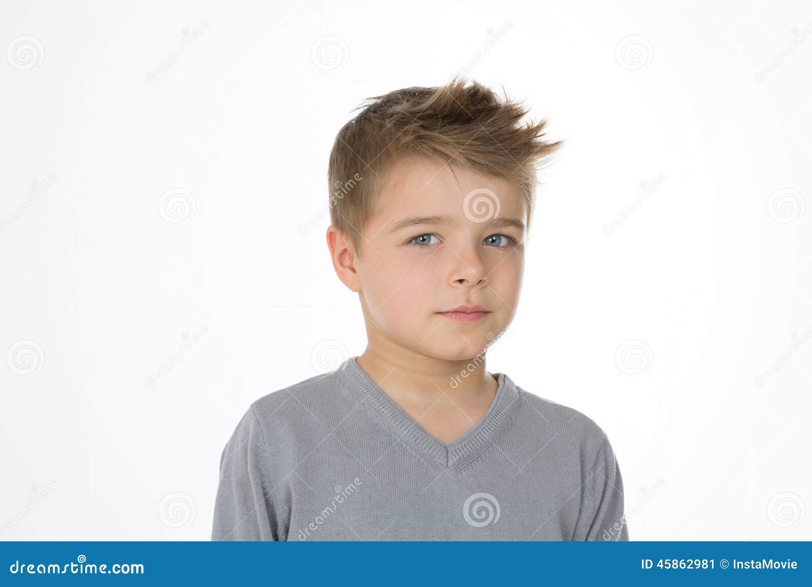Serious Kid on White Background Stock Image - Image of eyes, pretty ...