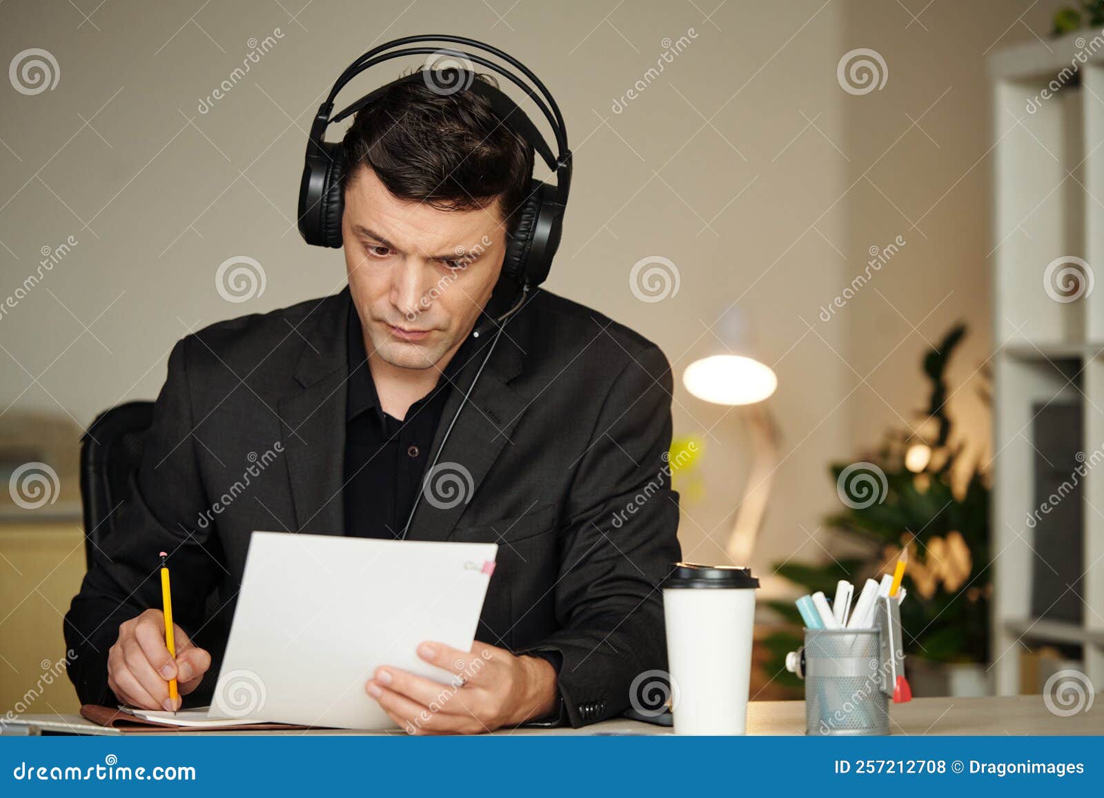 Serious Lawyer Revising Contract Stock Photo - Image of businessman ...