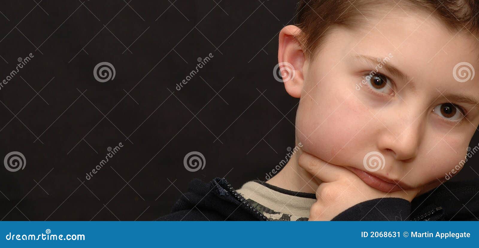 Serious Little Boy stock image. Image of male, pensive - 2068631