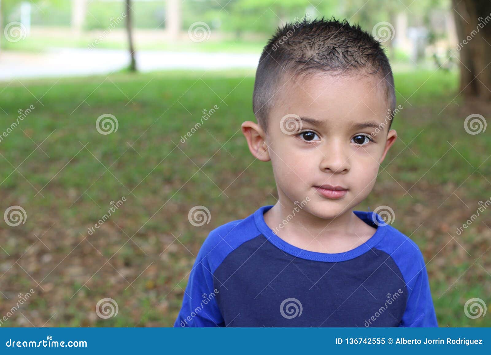 Serious Little Boy with Copy Space Stock Image - Image of central ...