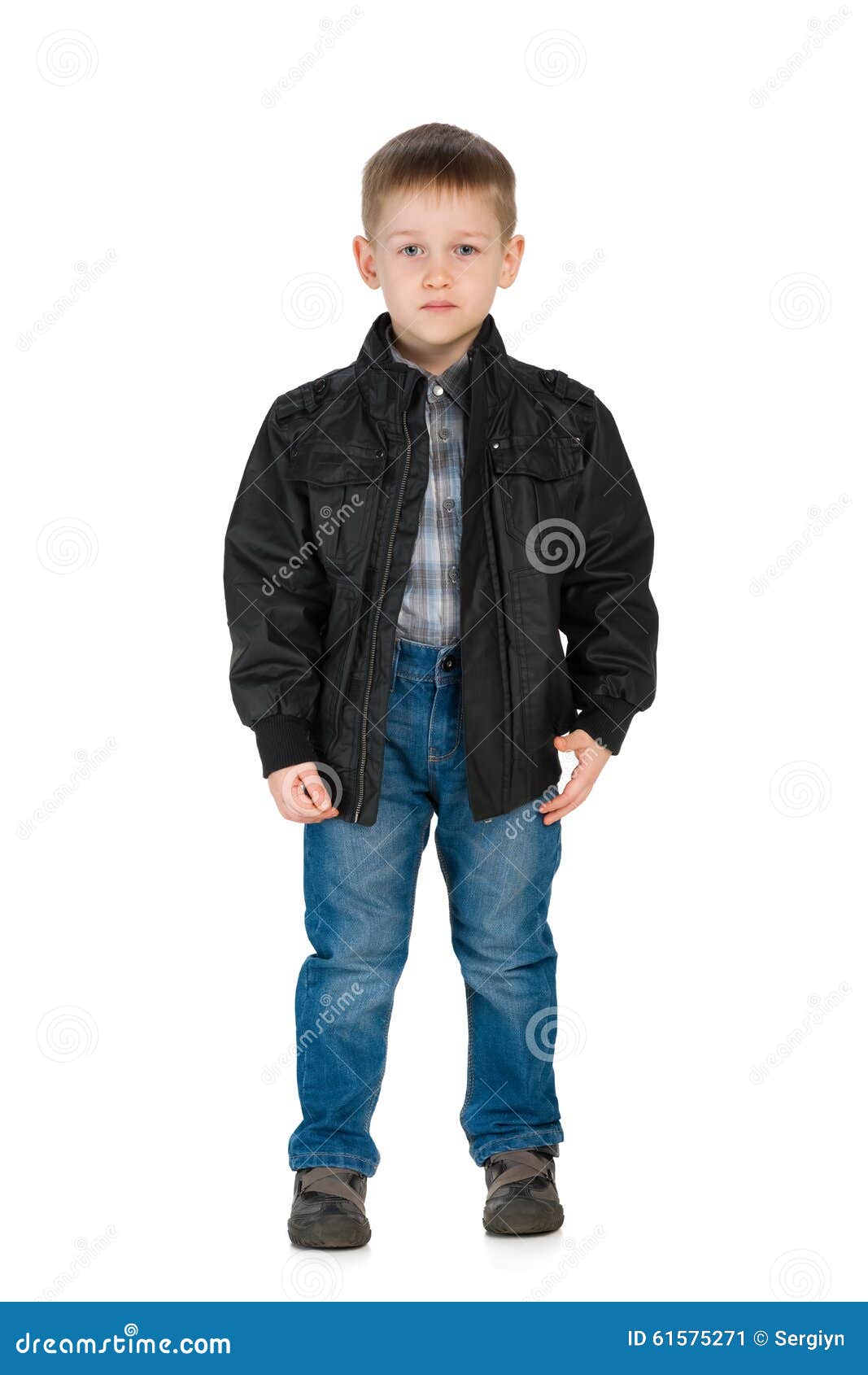 Serious Little Boy in a Jacket Stock Image - Image of european, single ...