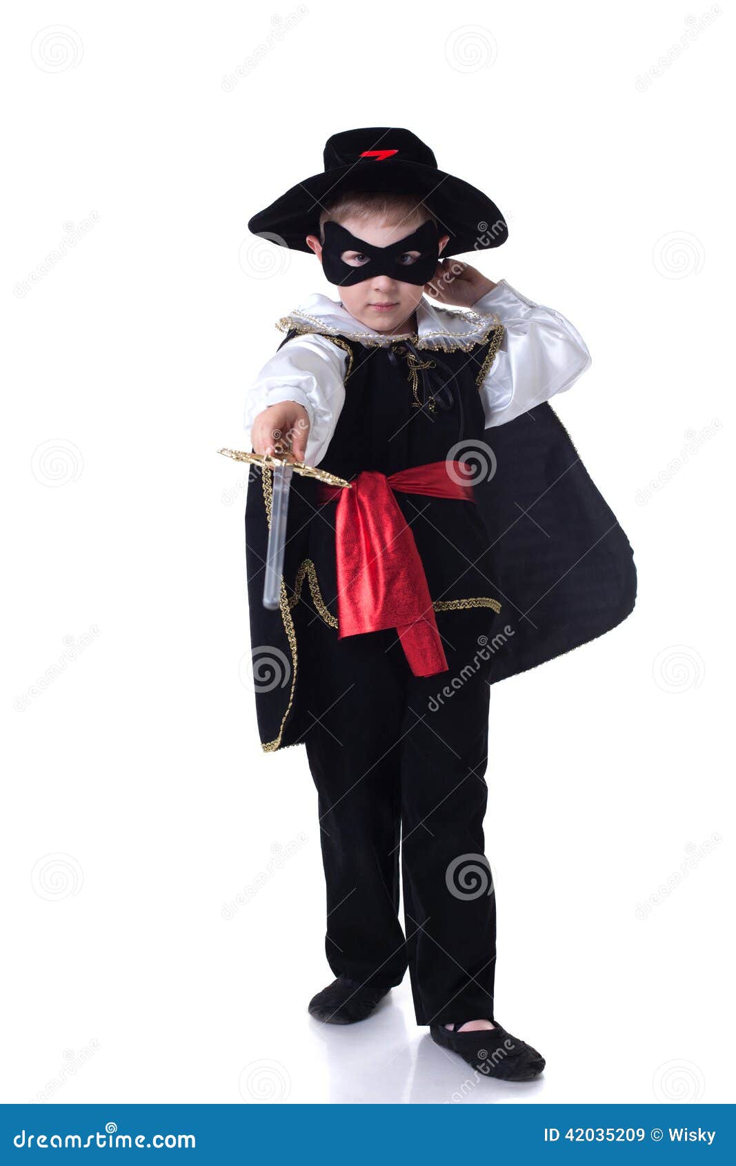 Serious Little Boy Posing in Zorro Costume Stock Image - Image of pose ...